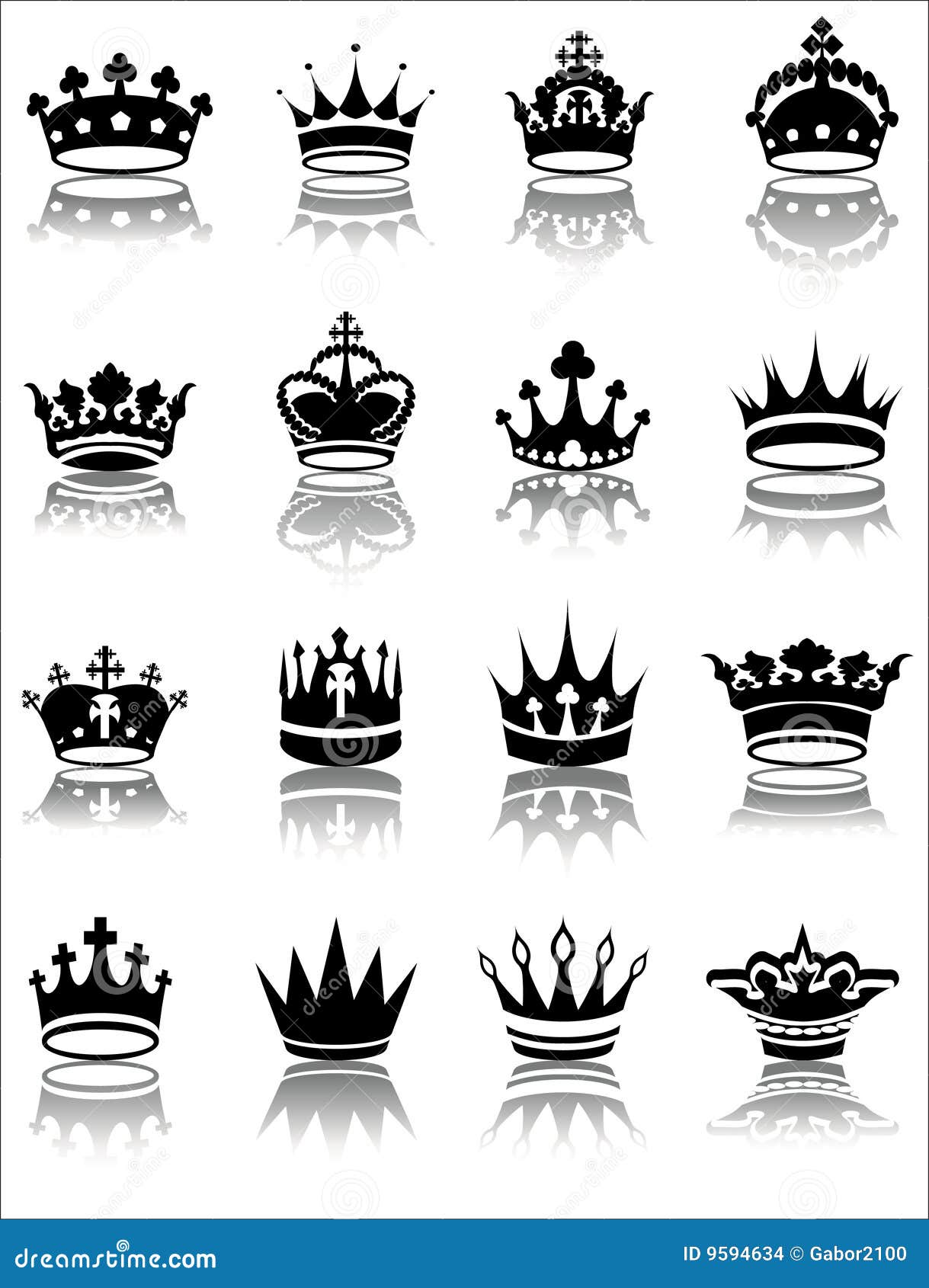 Colección de la corona ilustración del vector. Ilustración de modelo ...