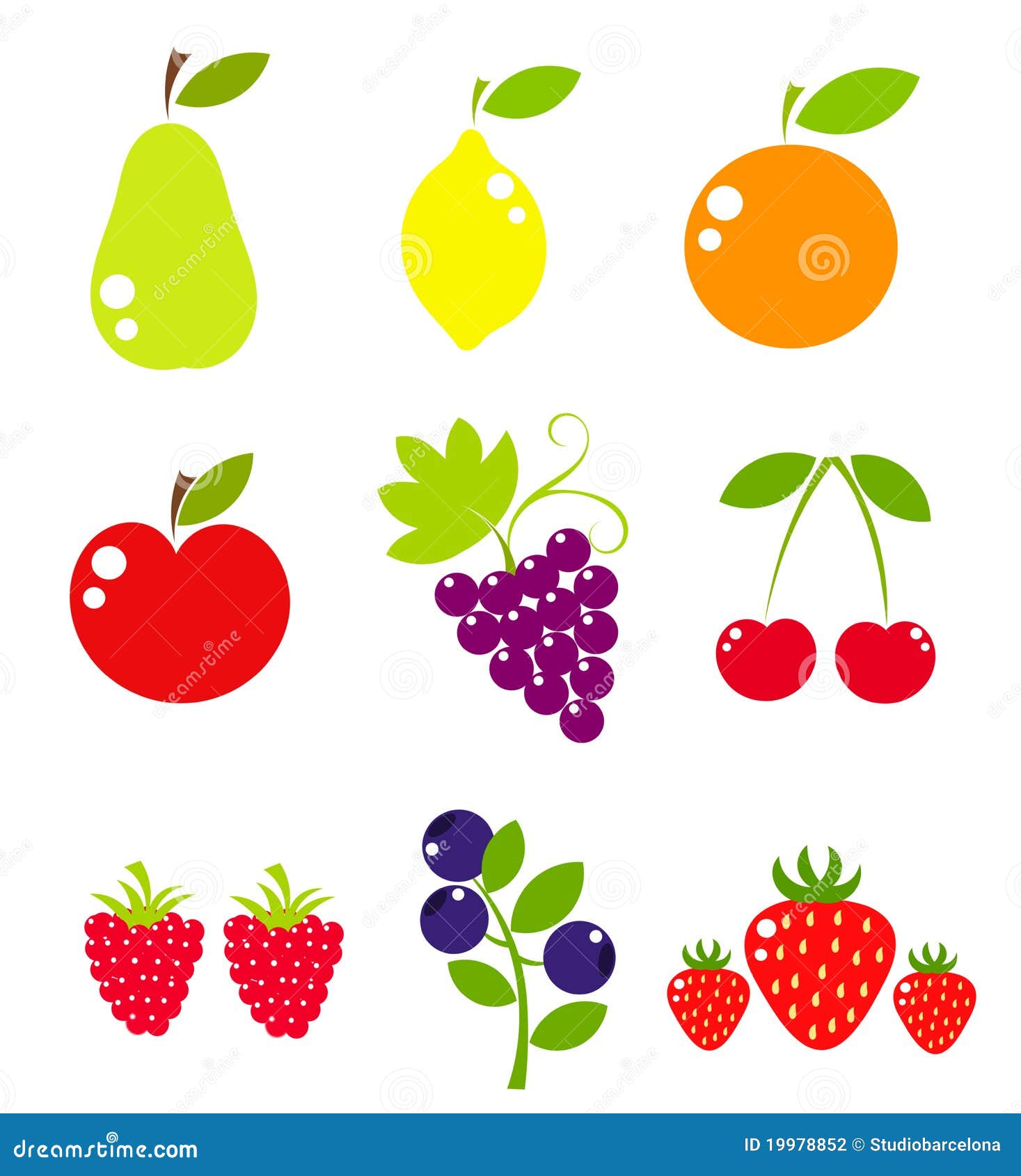 Colección De La Fruta Del Vector Fotografía de archivo - Imagen: 19978852