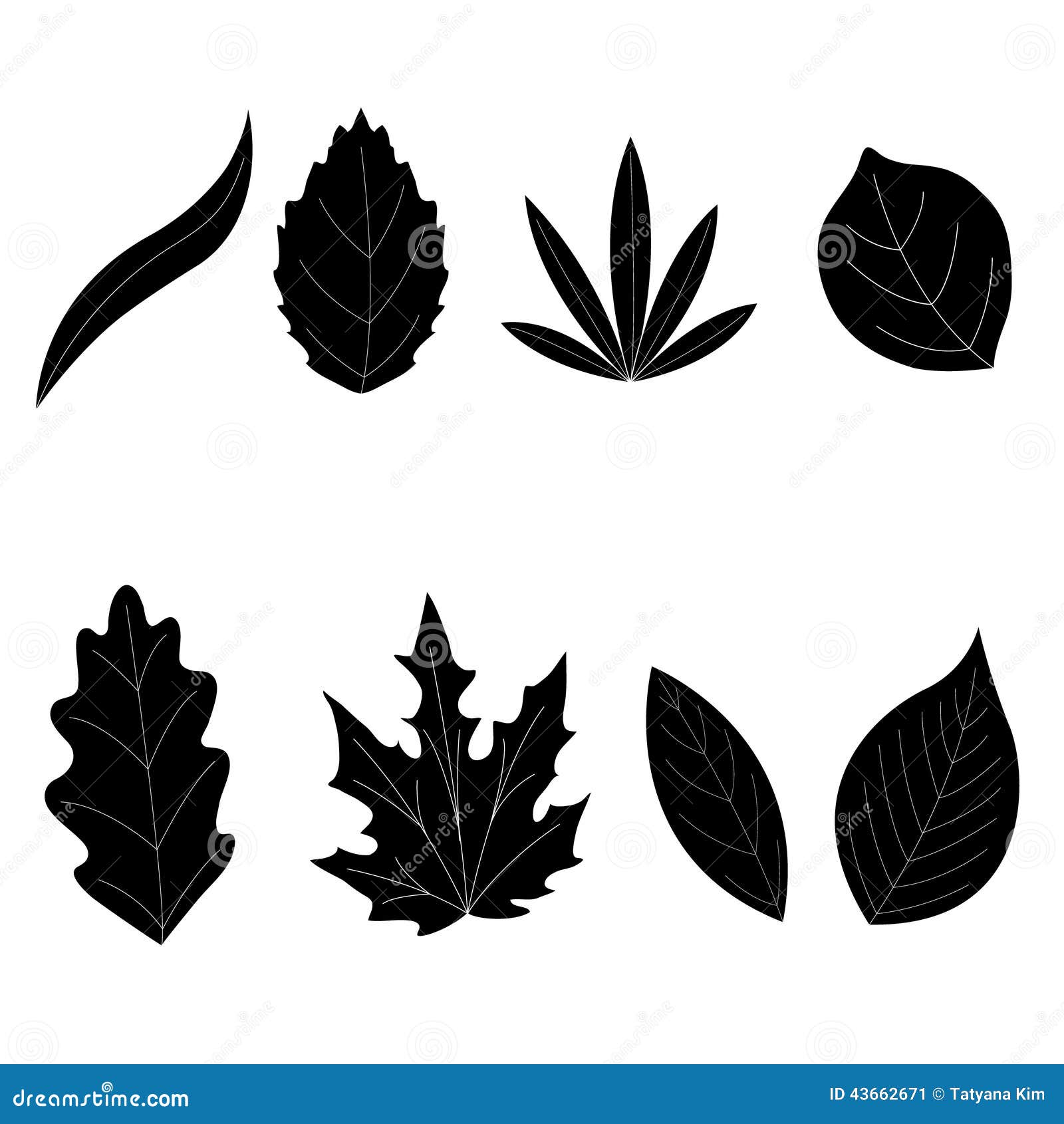 Colección De La Hoja - Silueta Del Vector Ilustración del Vector ...