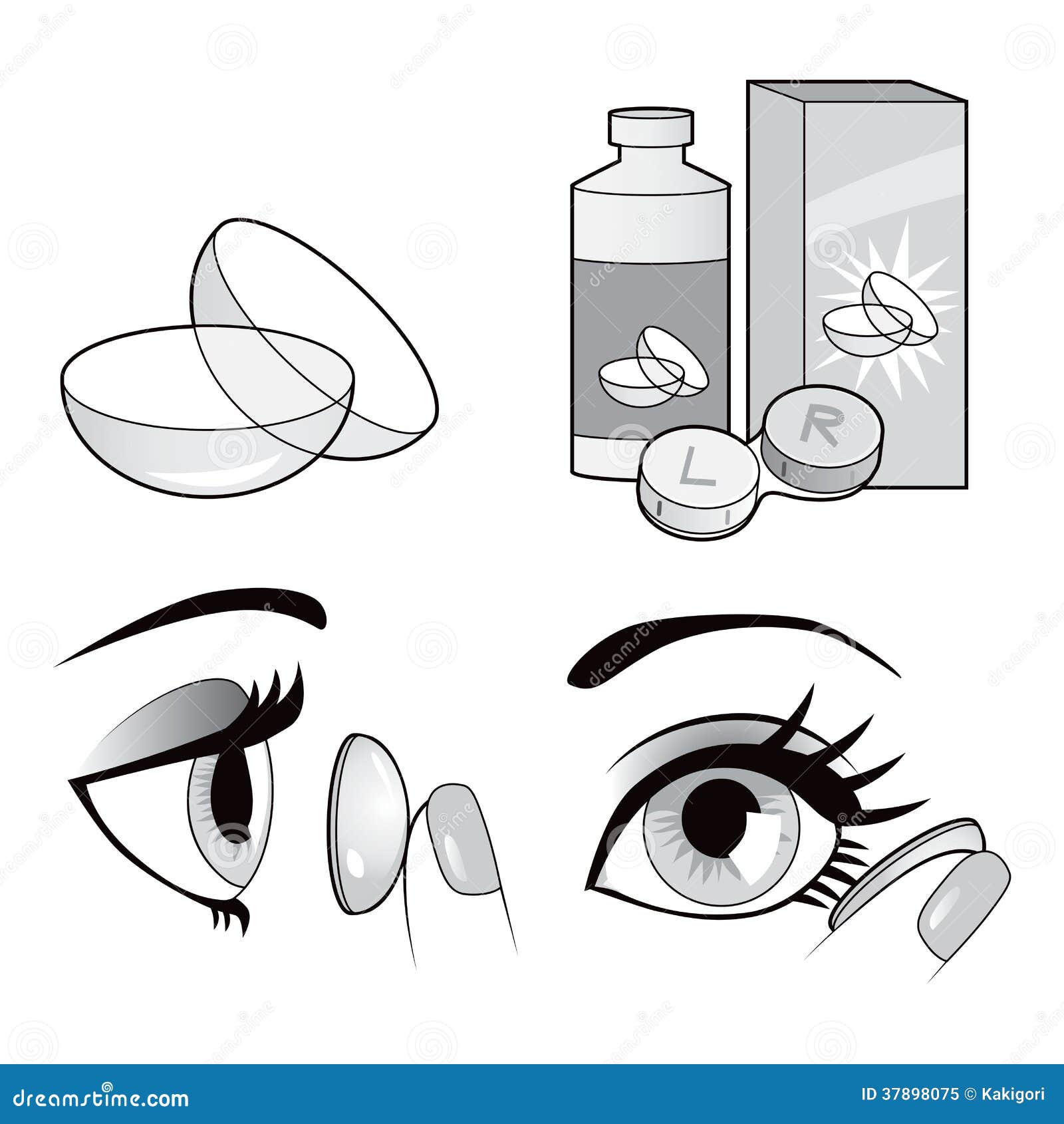 Colección De Las Lentes Del Contacto Visual Ilustración del Vector ...