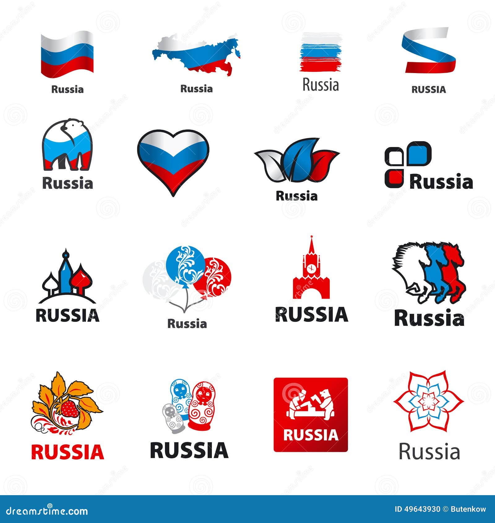 Colección De Logotipos Rusia Del Vector Ilustración del Vector ...