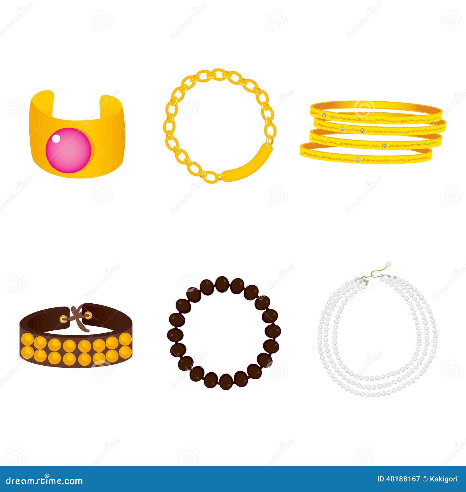Colección De Los Accesorios De Las Pulseras Ilustración del Vector ...