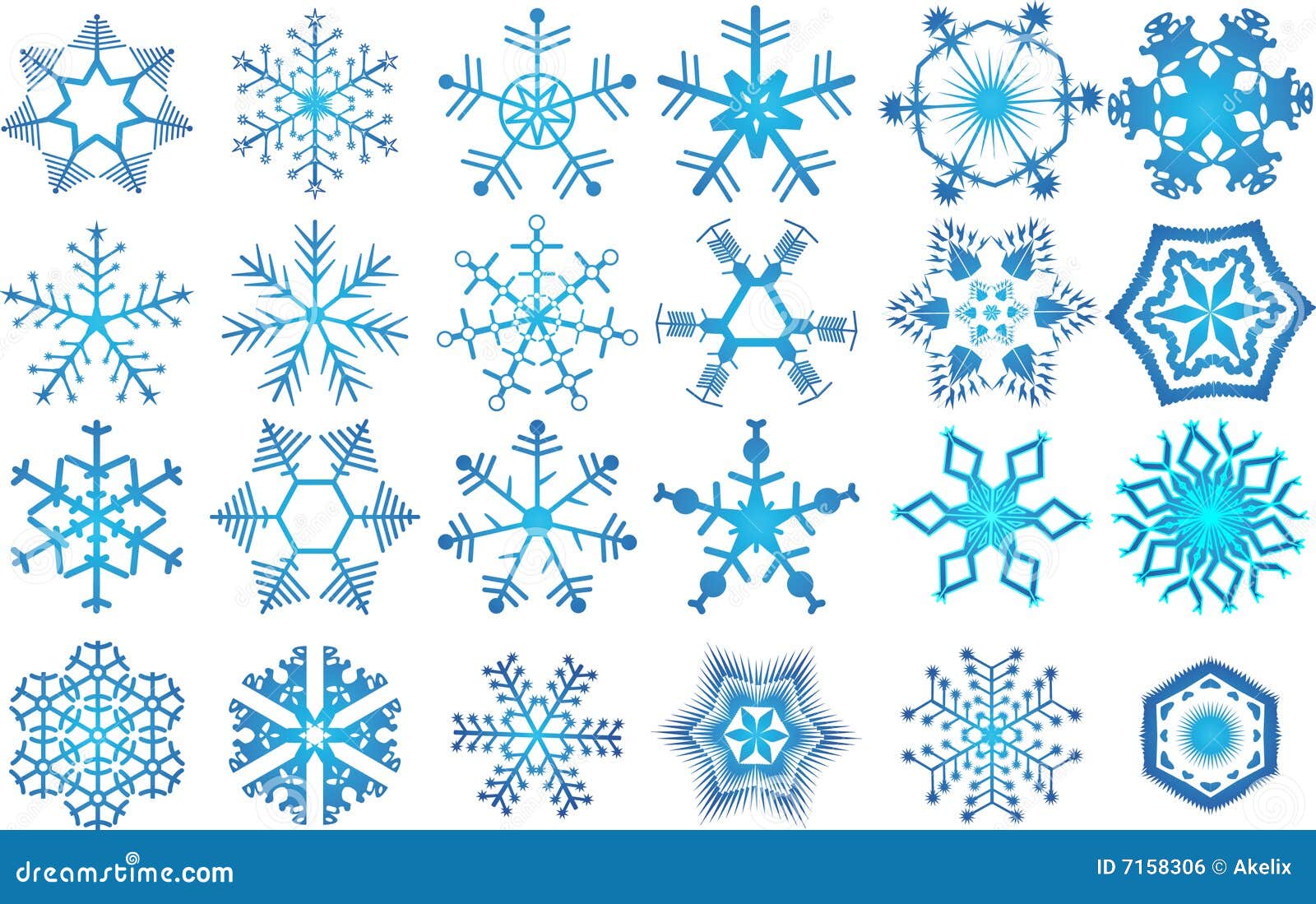 Colección De Los Copos De Nieve Ilustración del Vector - Ilustración de ...