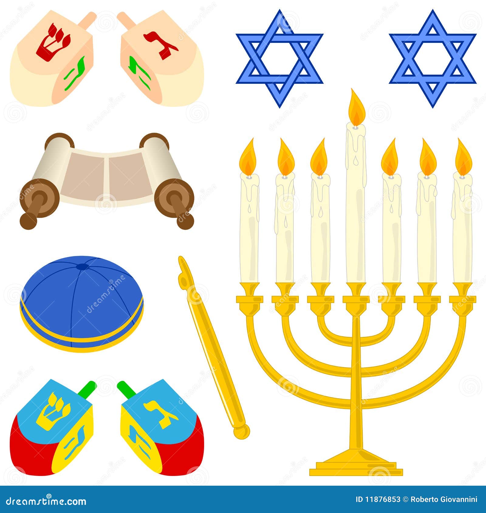 Colección De Los Elementos Del Judaísmo Ilustración del Vector ...