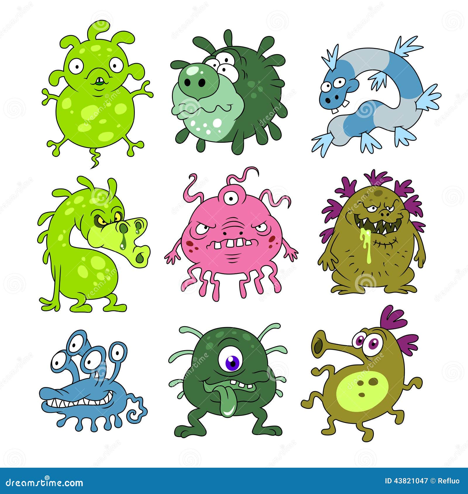 Colección de los microbios ilustración del vector. Ilustración de ...
