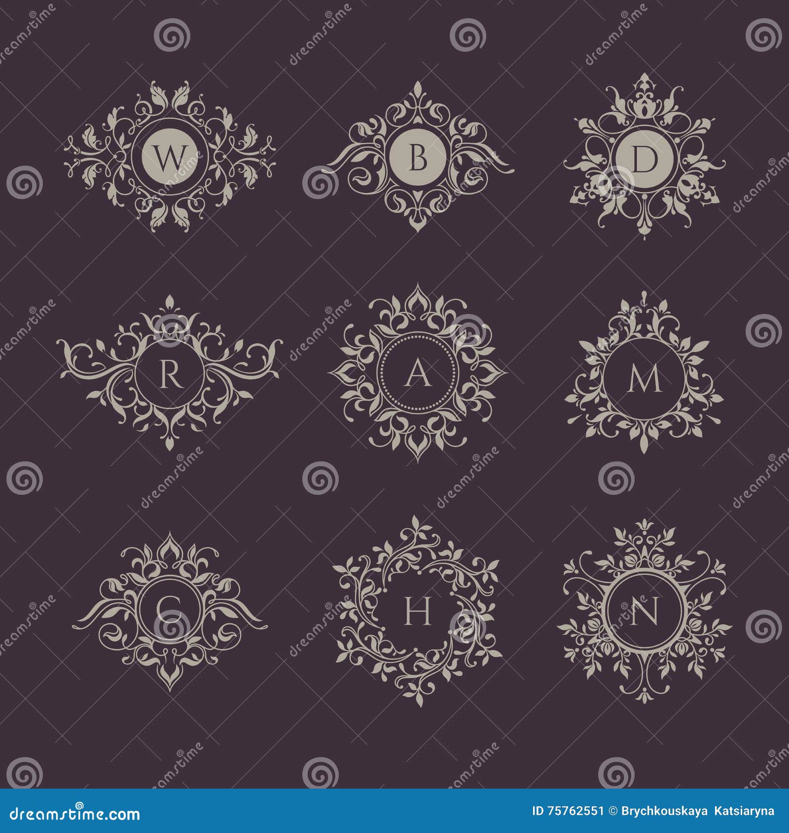 Colección De Los Monogramas Ilustración del Vector - Ilustración de ...