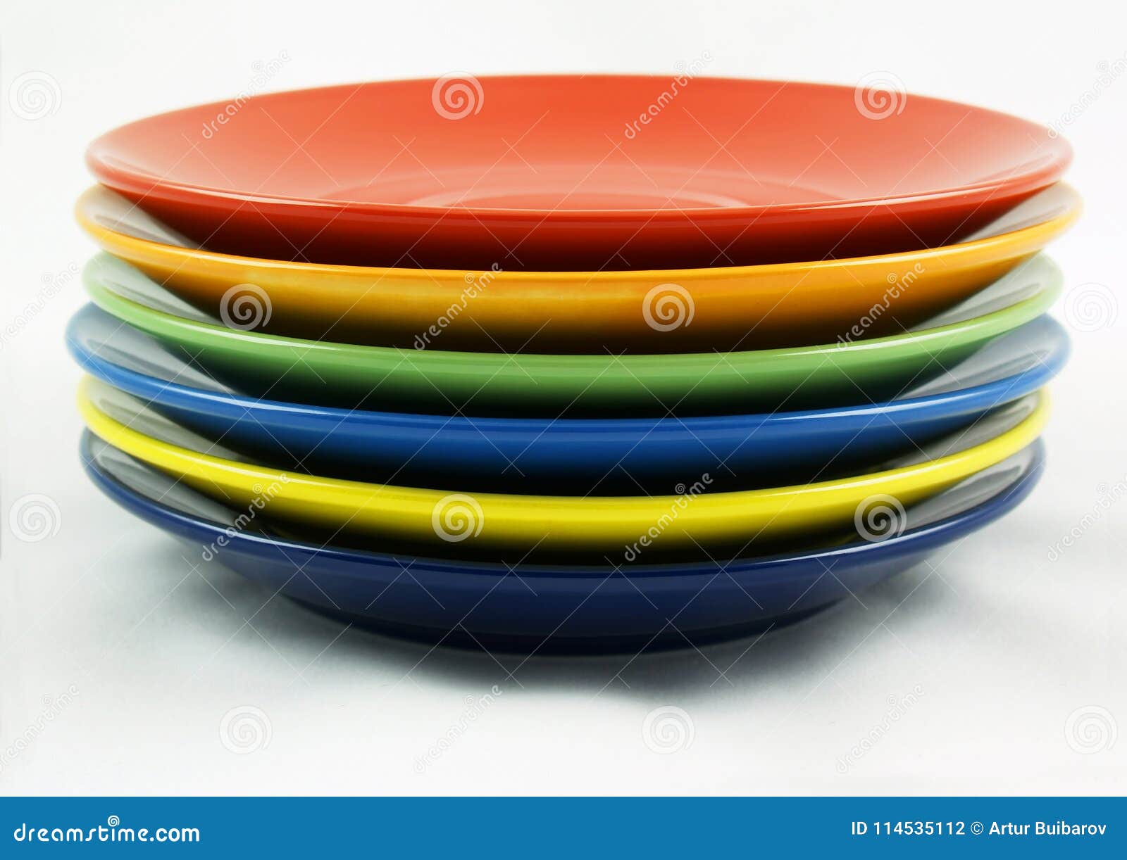 Colección De Platos Coloridos Foto de archivo - Imagen de alimento ...