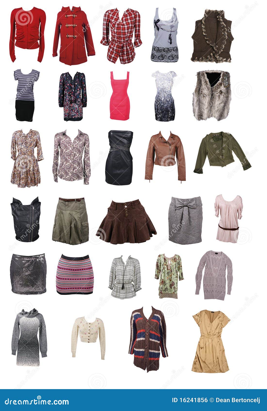 Colección De Ropa De La Mujer Foto de archivo - Imagen de alineada ...