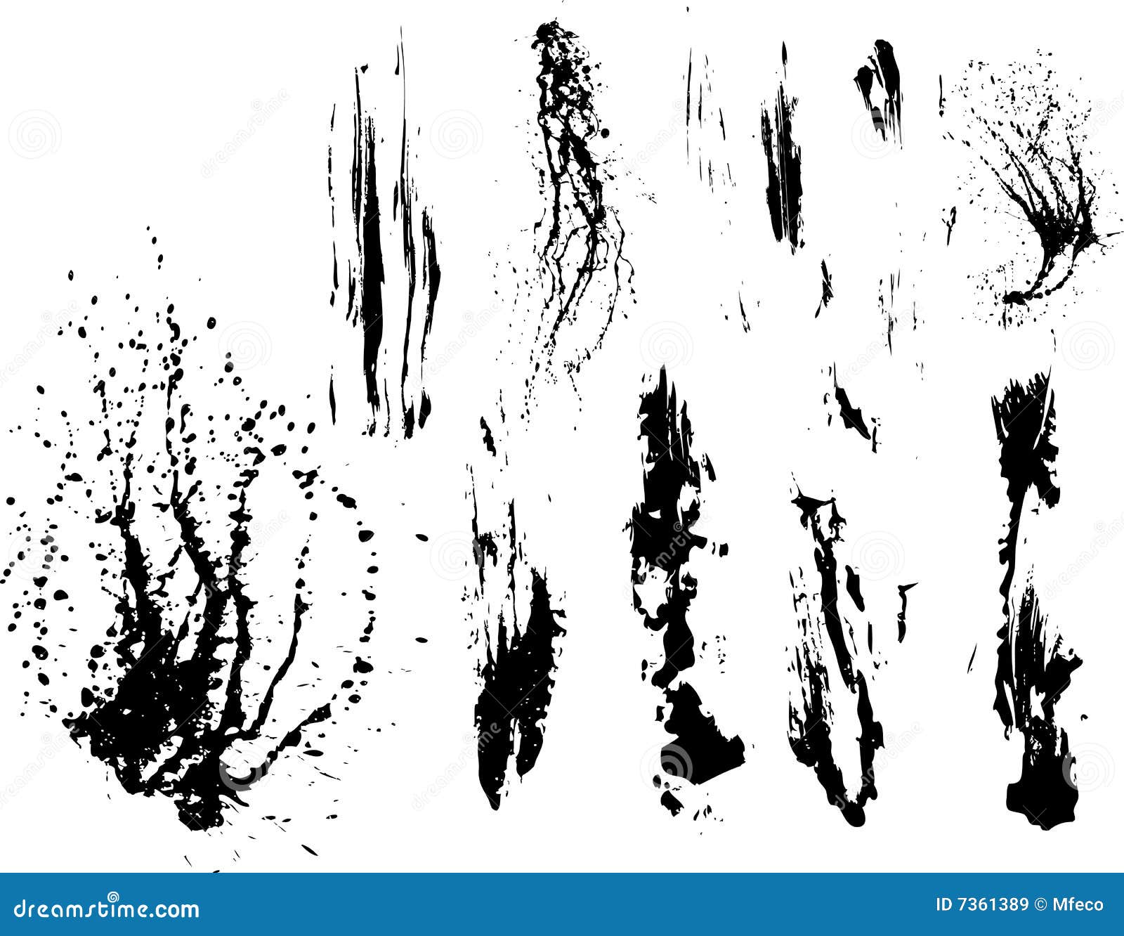 Colección De Salpicaduras De La Pintura Del Vector Ilustración del ...