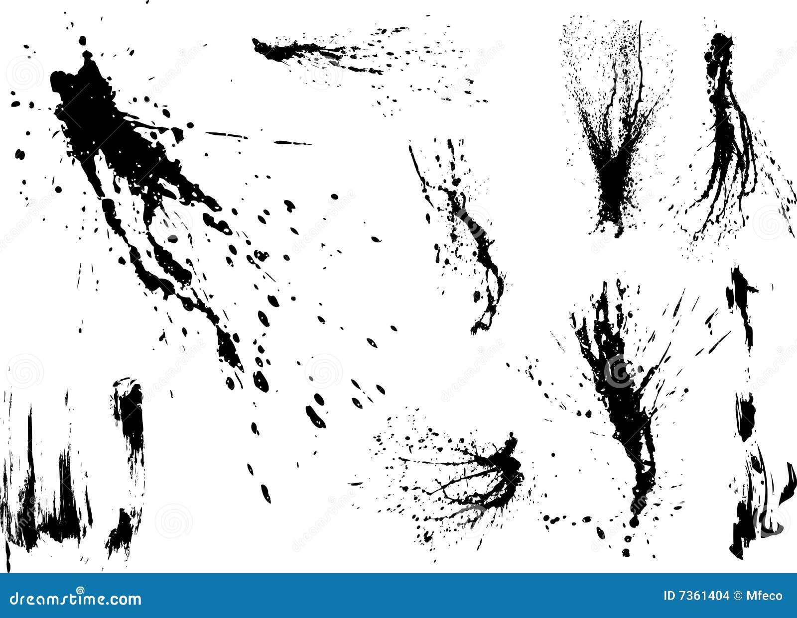 Colección De Salpicaduras De La Pintura Del Vector Ilustración del ...