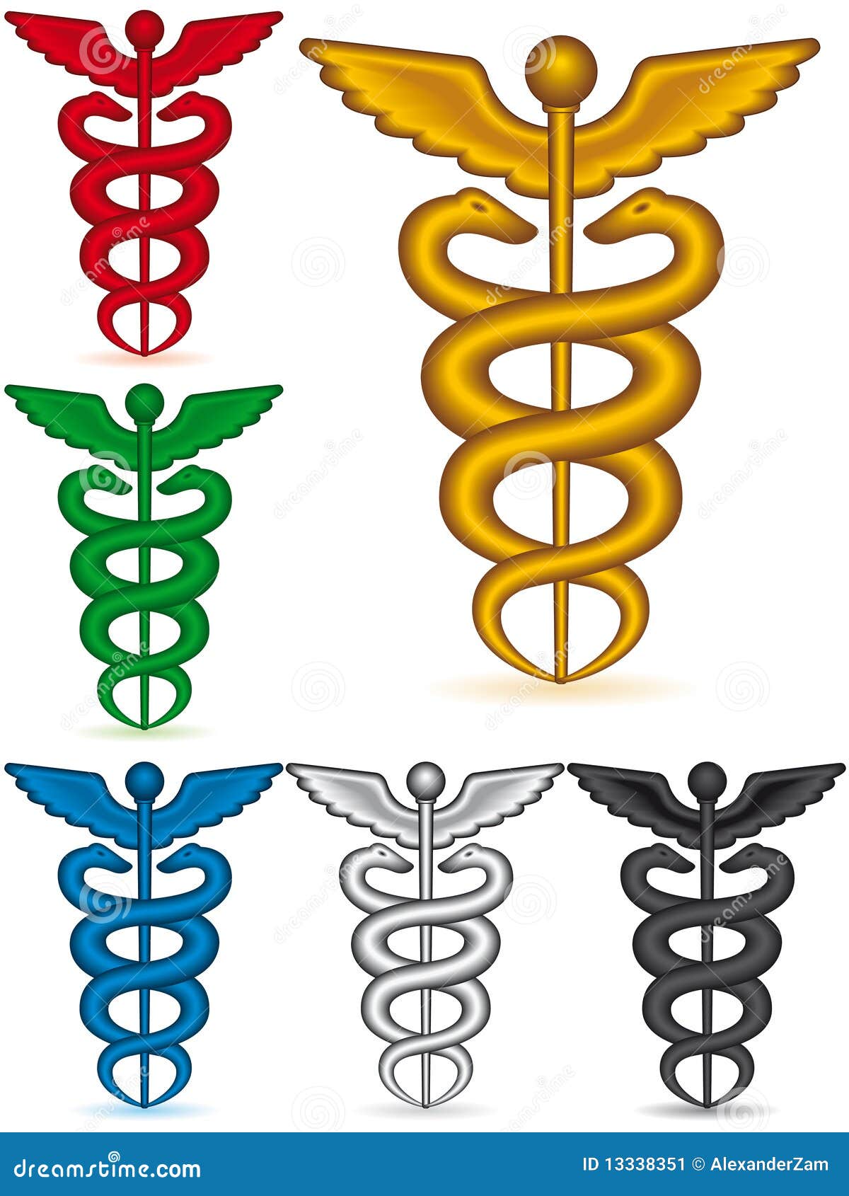 Colección del caduceo ilustración del vector. Ilustración de objetos ...