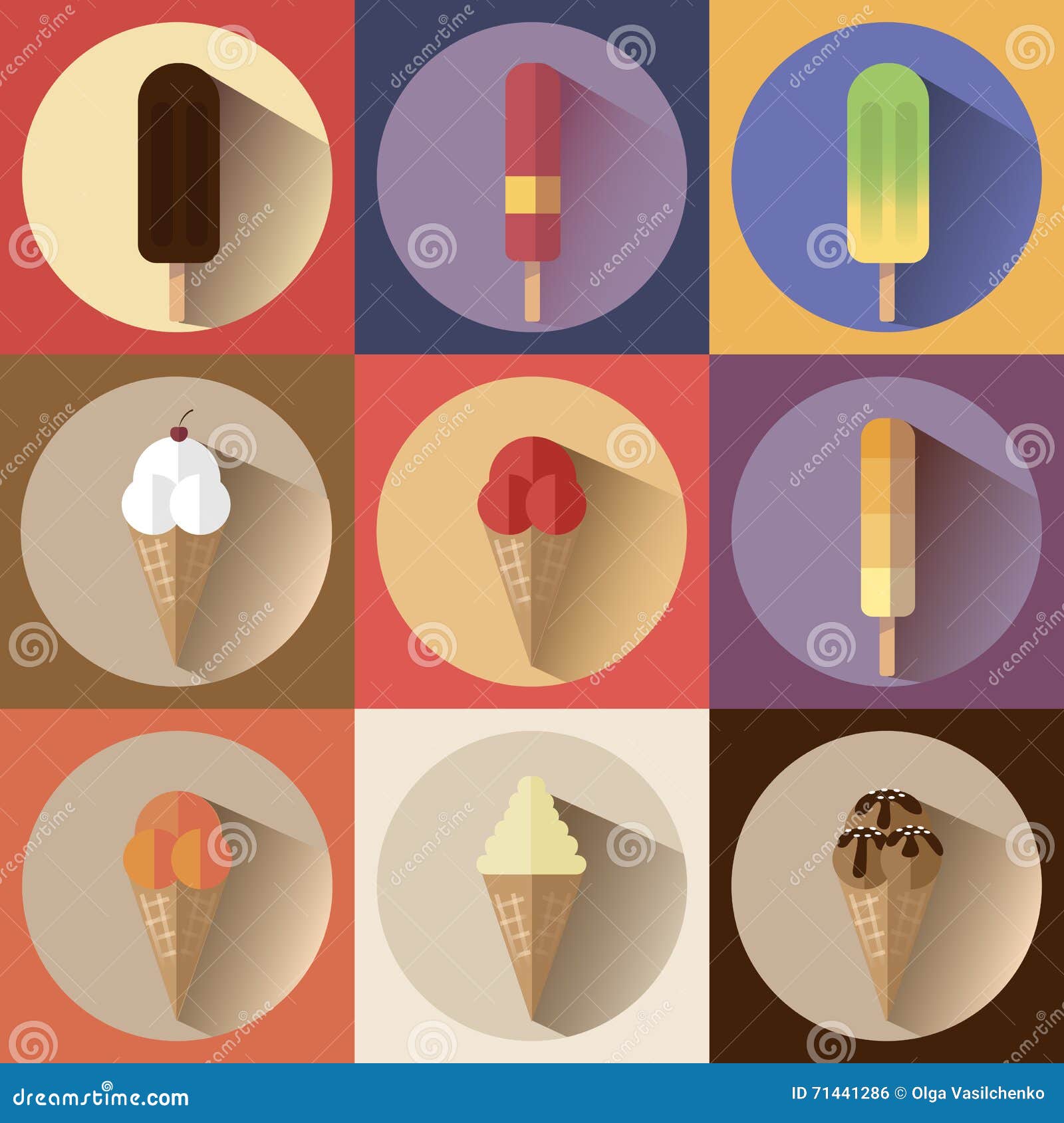 Colección Del Helado Objetos Aislados Del Vector Ilustración del Vector ...