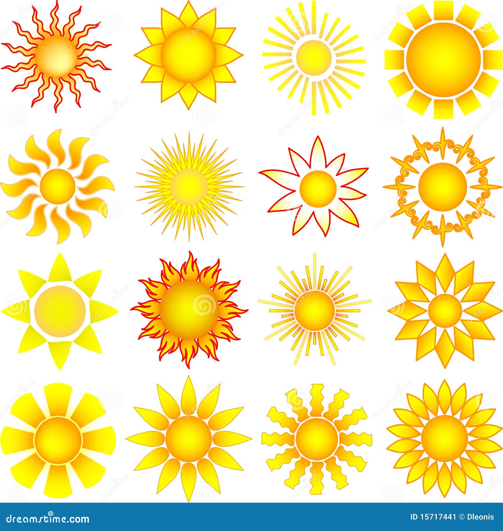 Colección Del Sol Del Vector Ilustración del Vector - Ilustración de ...