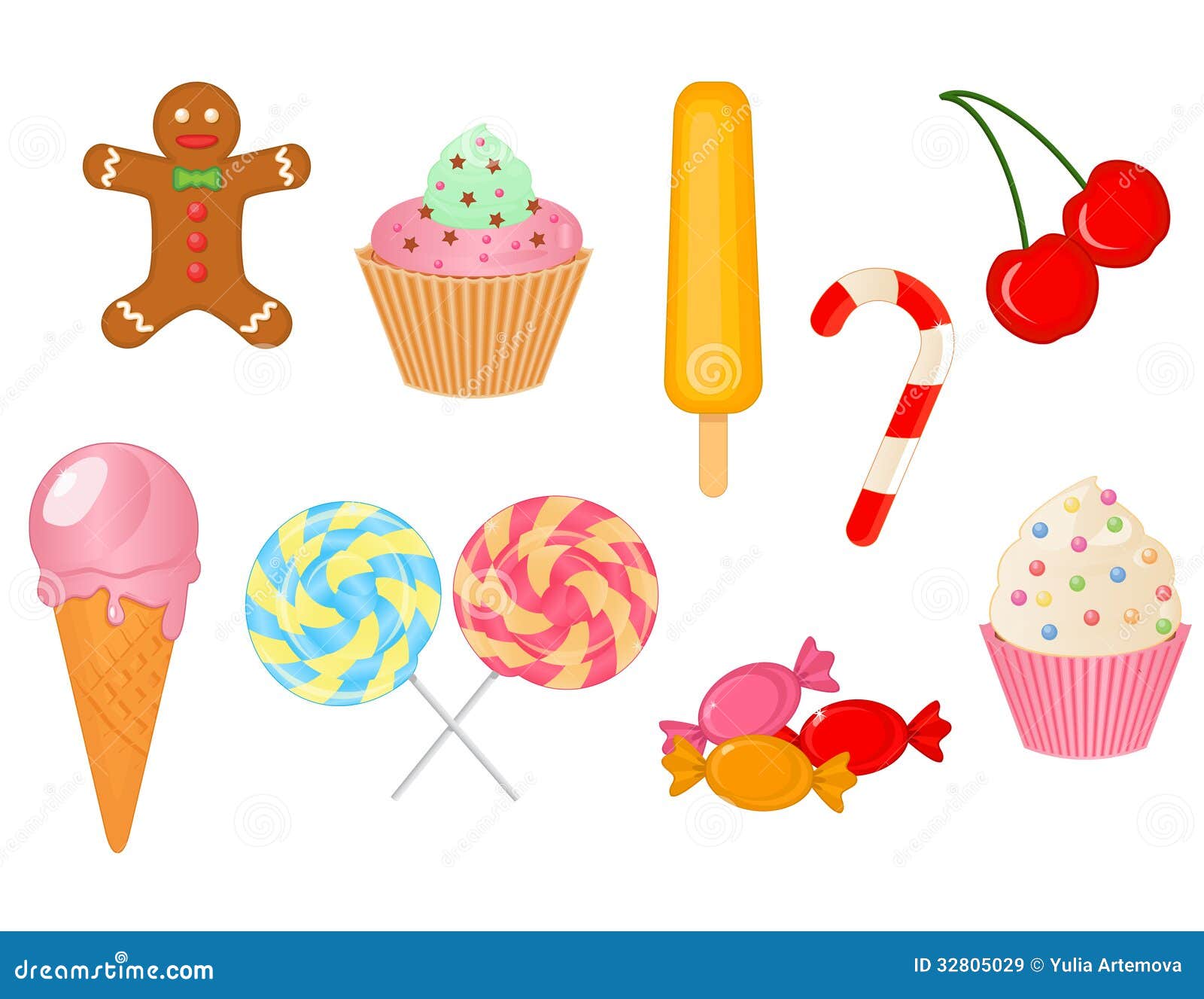 Colección Del Vector De Dulces Ilustración del Vector - Ilustración de ...