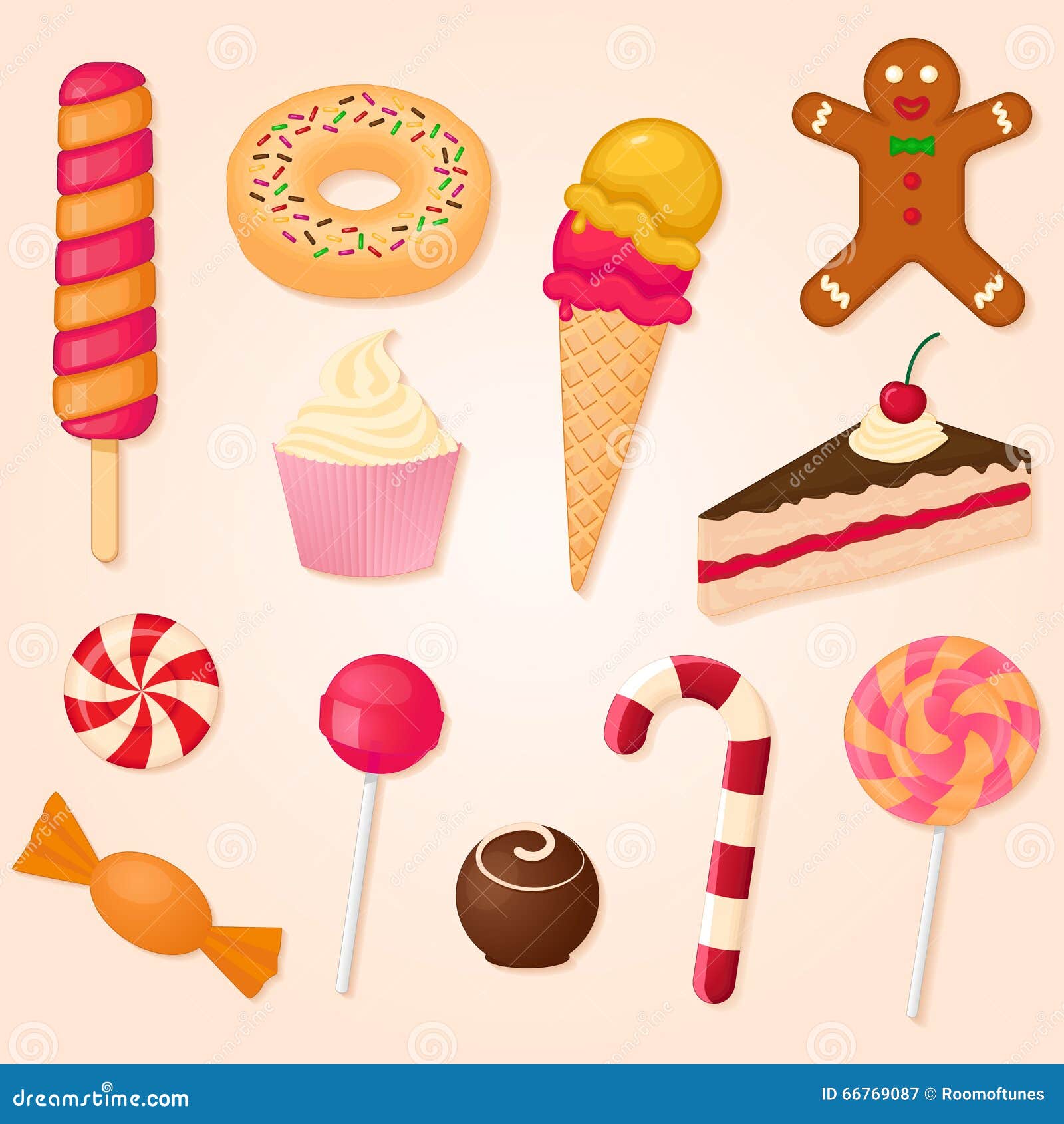 Colección Del Vector De Dulces Ilustración del Vector - Ilustración de ...