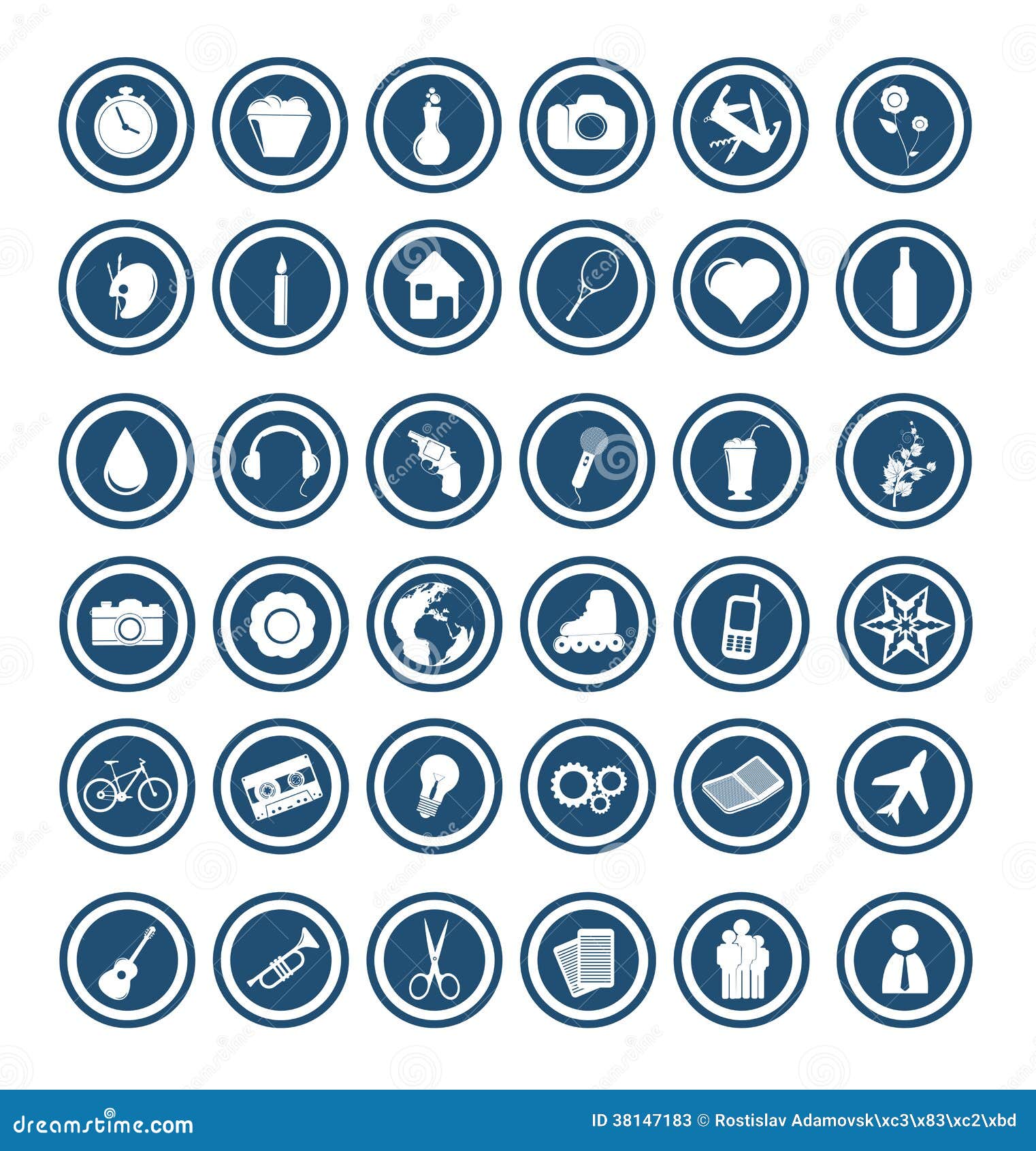 Colección Del Vector De Iconos Redondos Abstractos Stock de ilustración ...