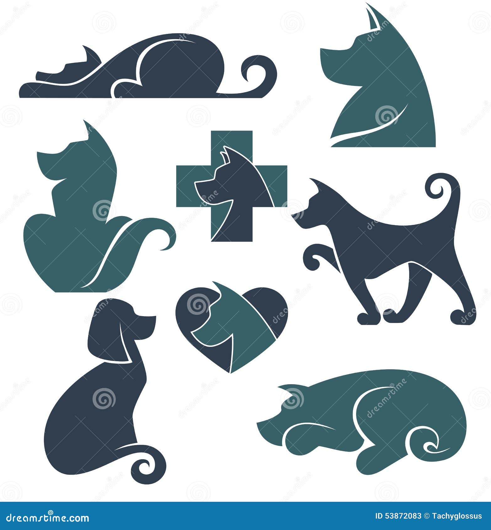 Colección Del Vector De Símbolos De Los Perros Ilustración del Vector ...