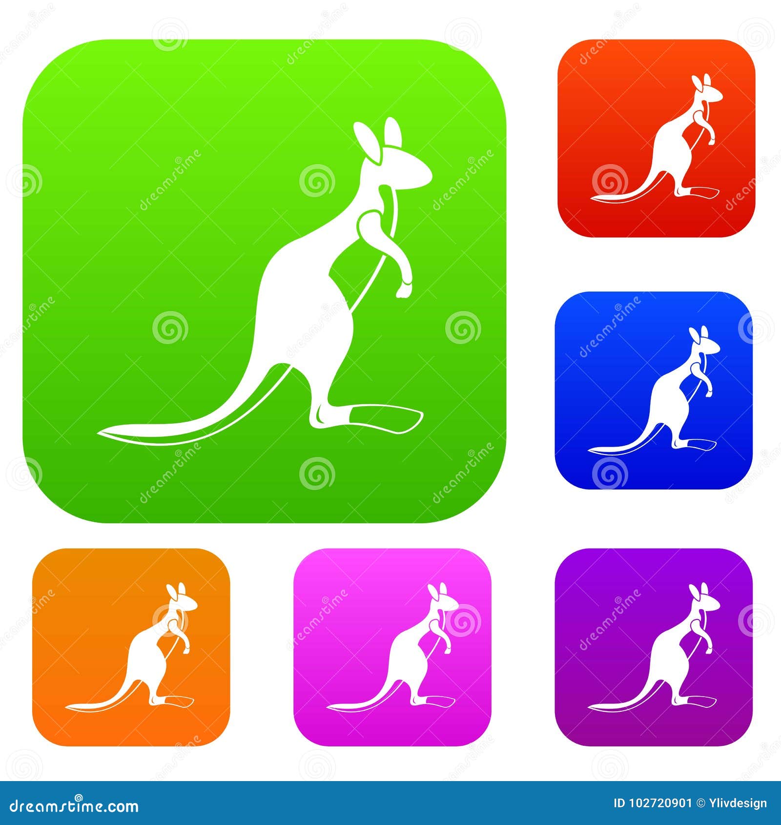 Colección Determinada Del Color Del Canguro Ilustración del Vector ...