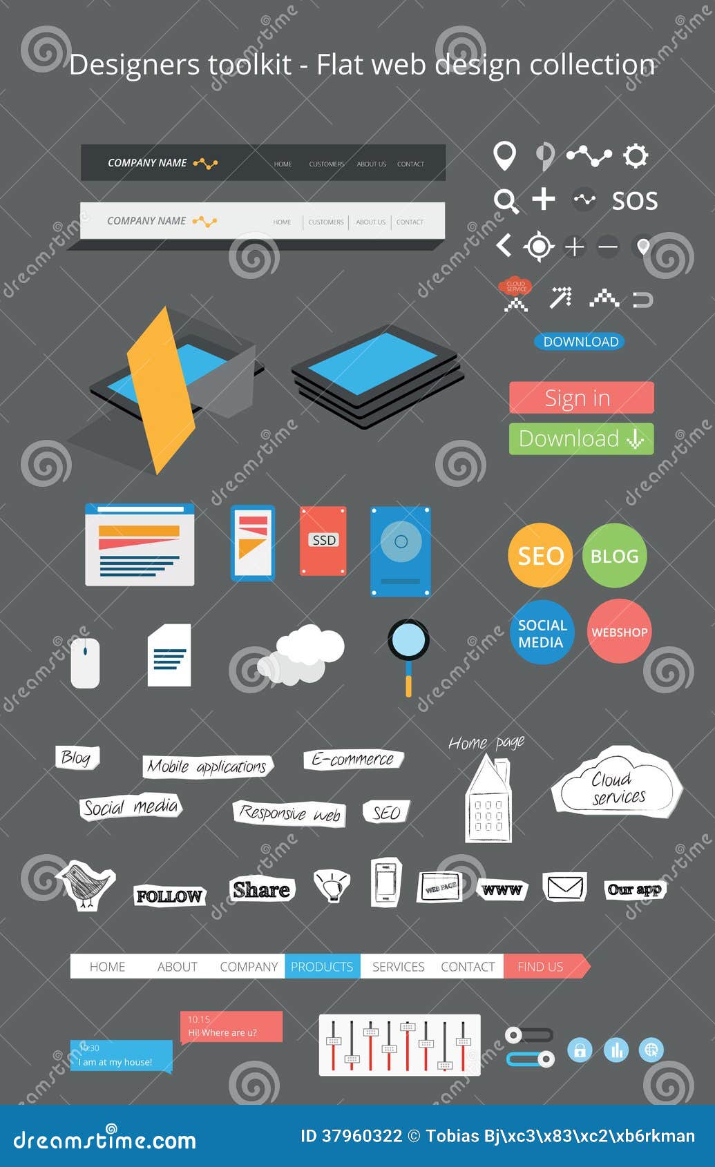 Colección Grande De Gráficos Del Web Stock de ilustración - Ilustración ...