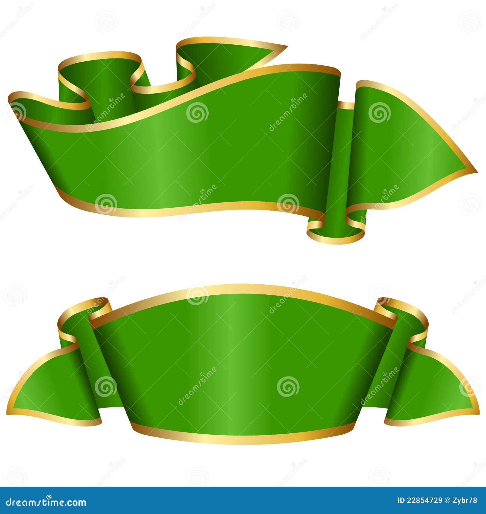 Colección Verde De La Cinta Ilustración del Vector - Ilustración de ...