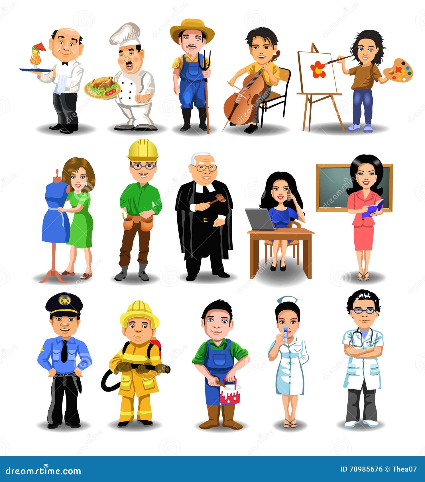 Colección De Las Profesiones Ilustración del Vector - Imagen: 70985676