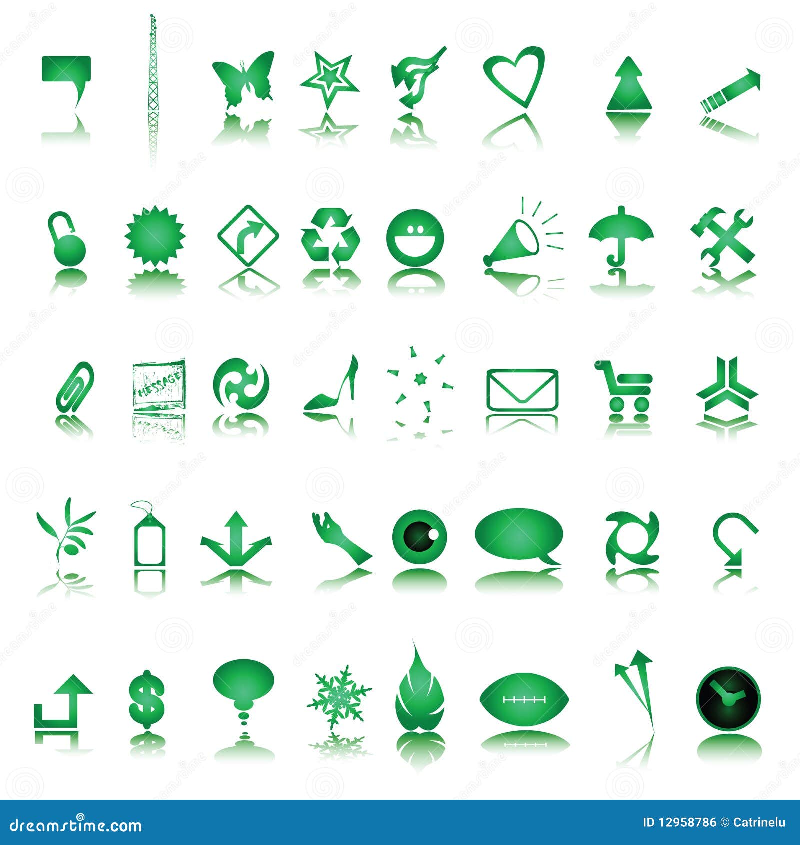 Colección Siempre Verde De Los Iconos Imagen de archivo libre de ...