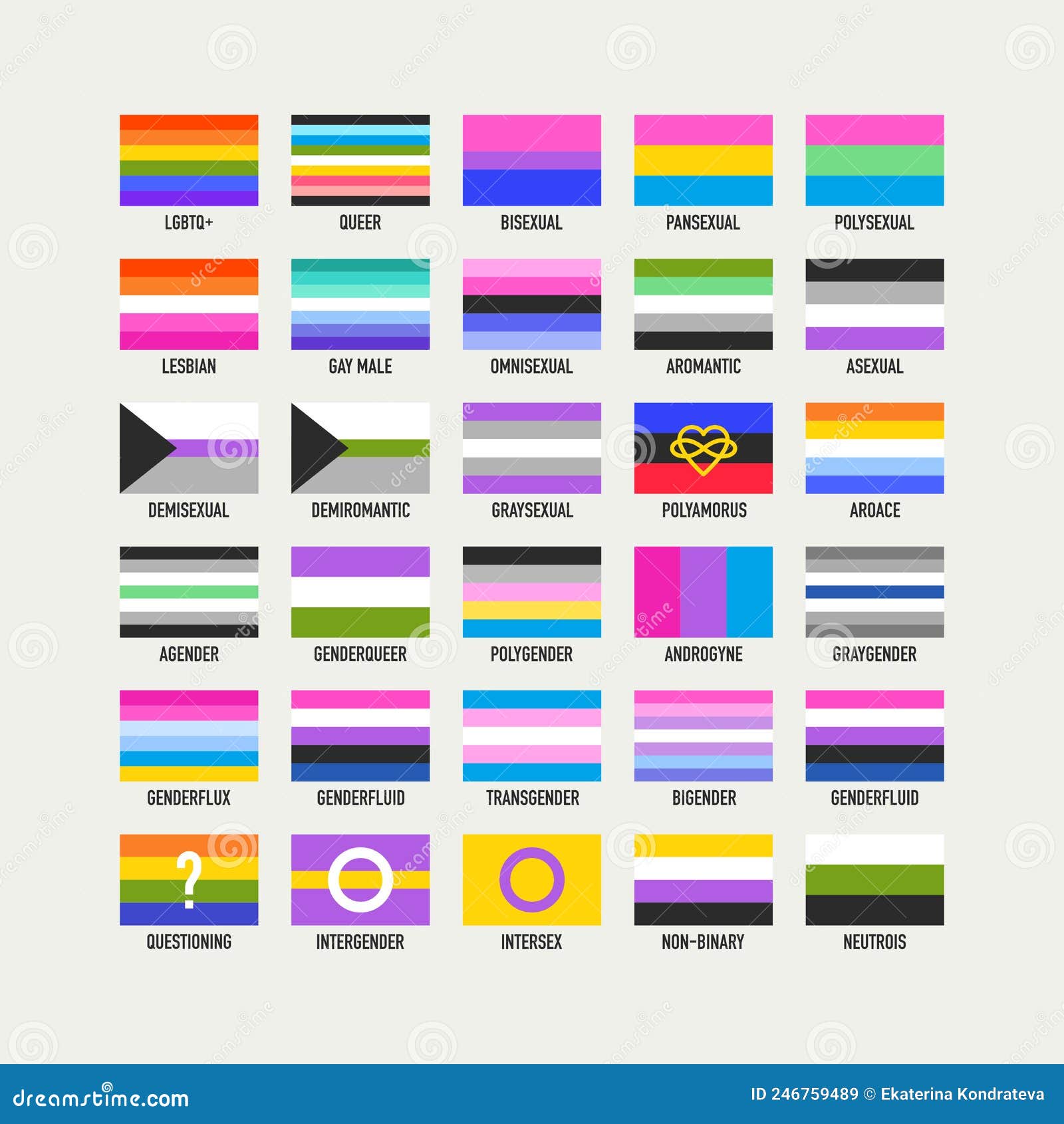 Colección De Banderas Del Orgullo Identidad Sexual De Género