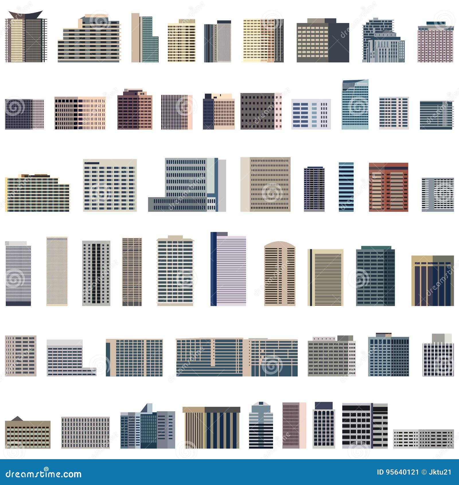 Colección De Ejemplo Aislado De Los Edificios Del Vector Ilustración del Vector - Ilustración de ...