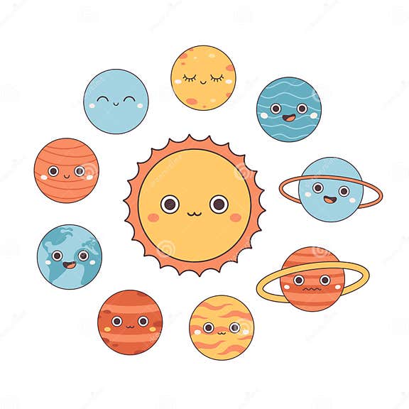 Coleção De Planetas De Desenho Animado De Tendências. Sistema Solar ... Coleção De Planetas De Desenho Animado De Tendências. Sistema Solar ...