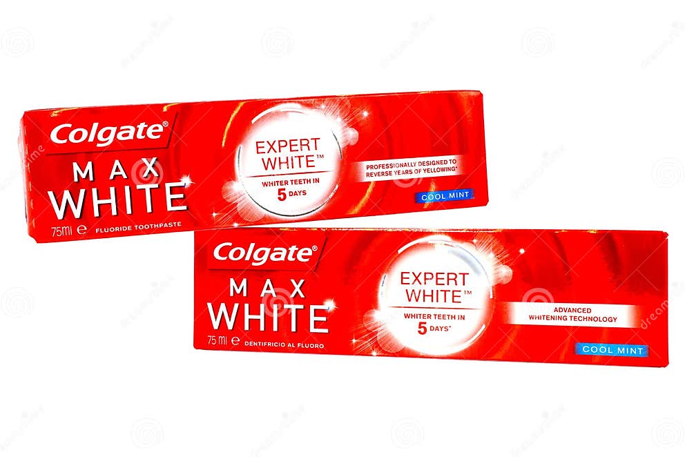 Colgate Max White Toothpaste Produced by Colgate-Palmolive Editorial ...
