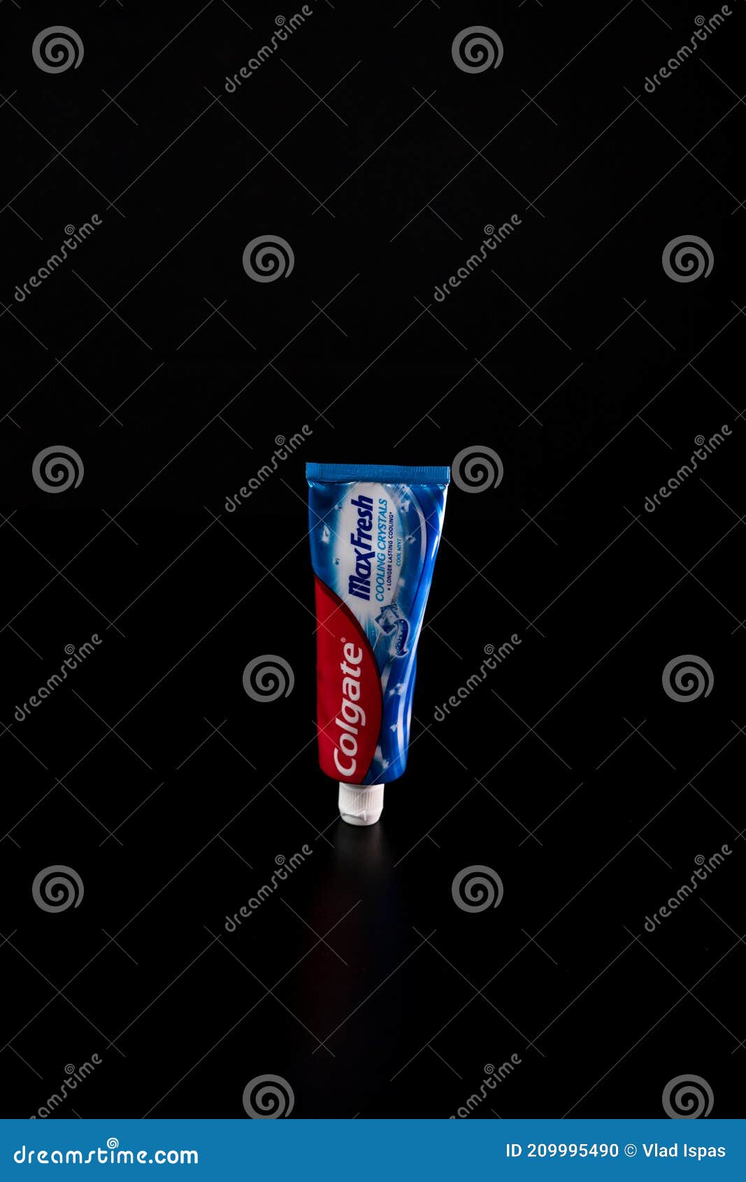 Colgate MaxFresh Toothpaste Tube on Black Background in Bucharest ...