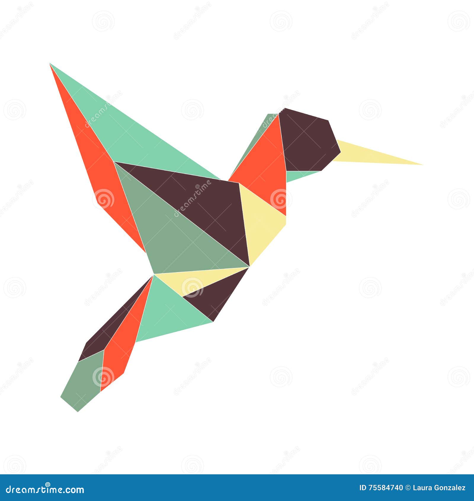 Colibrí de la papiroflexia ilustración del vector. Ilustración de ...