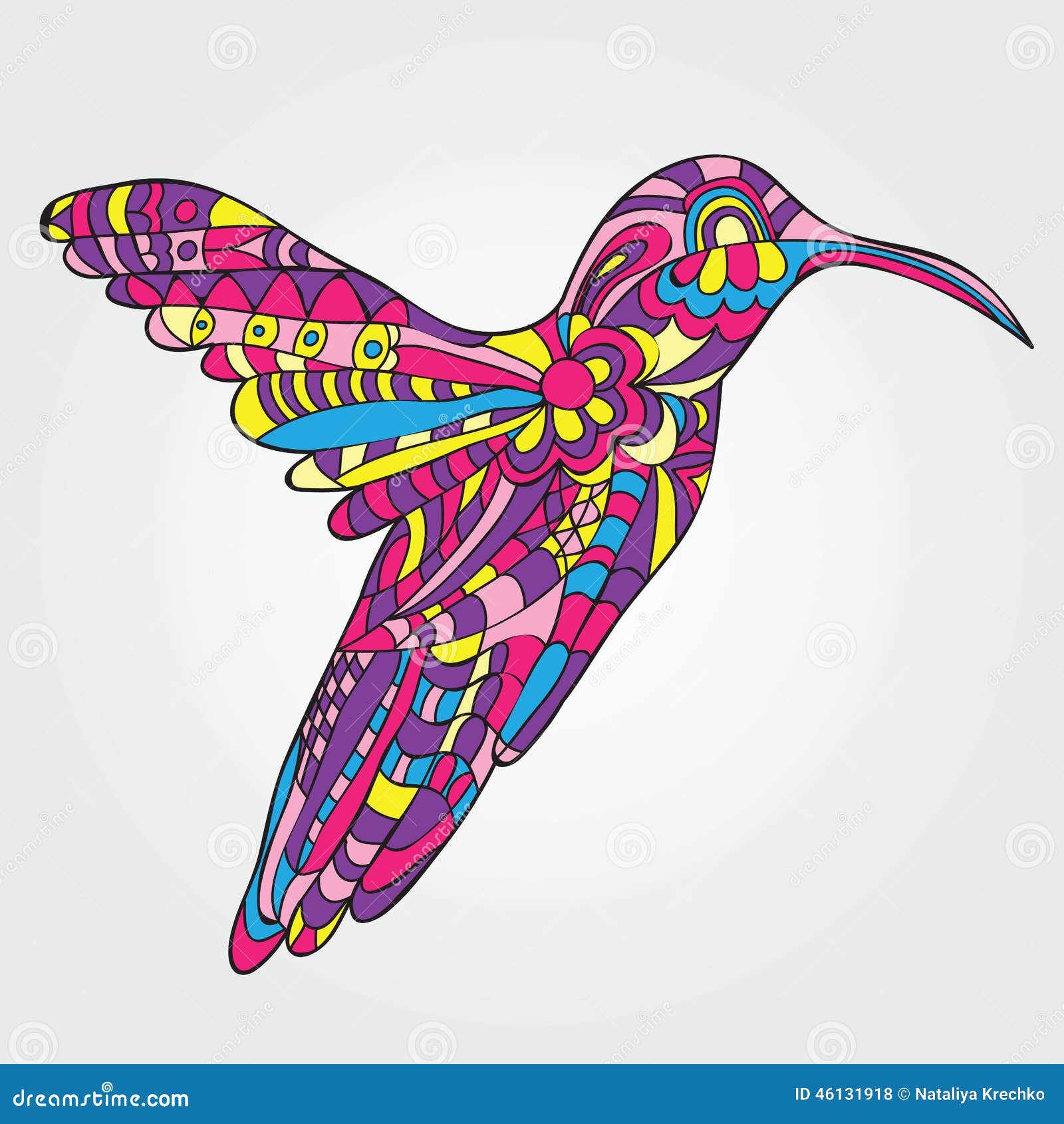Colibrí del vector ilustración del vector. Ilustración de arte - 46131918