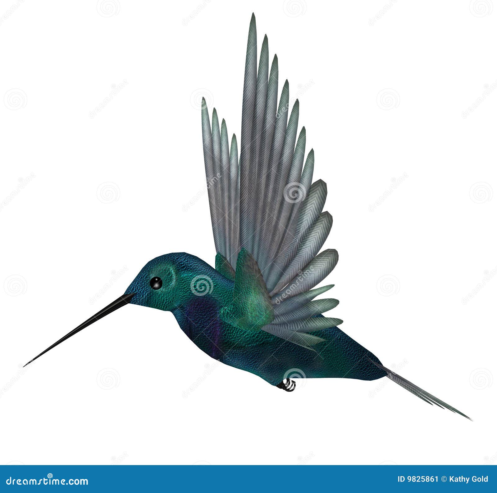 Colibrí del verde azul stock de ilustración. Ilustración de criatura ...