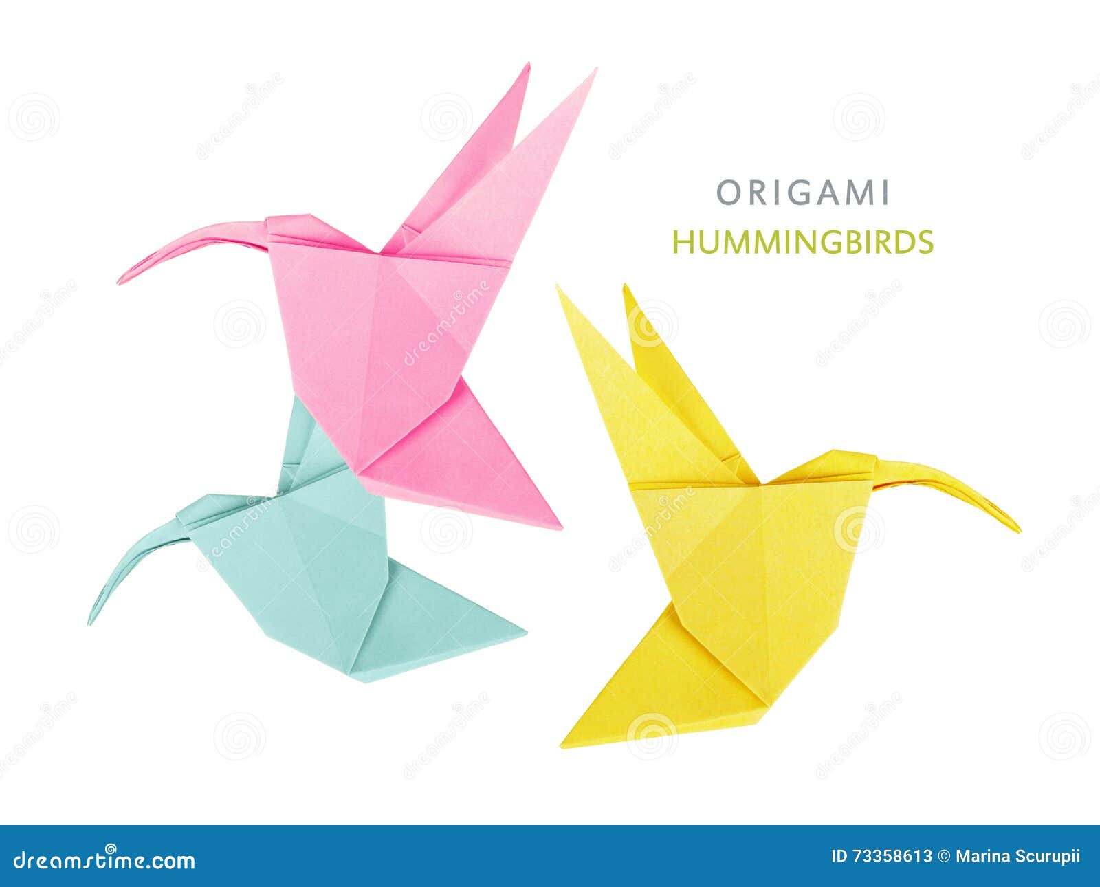 Colibri d'art d'origami image stock. Image du papier - 73358613