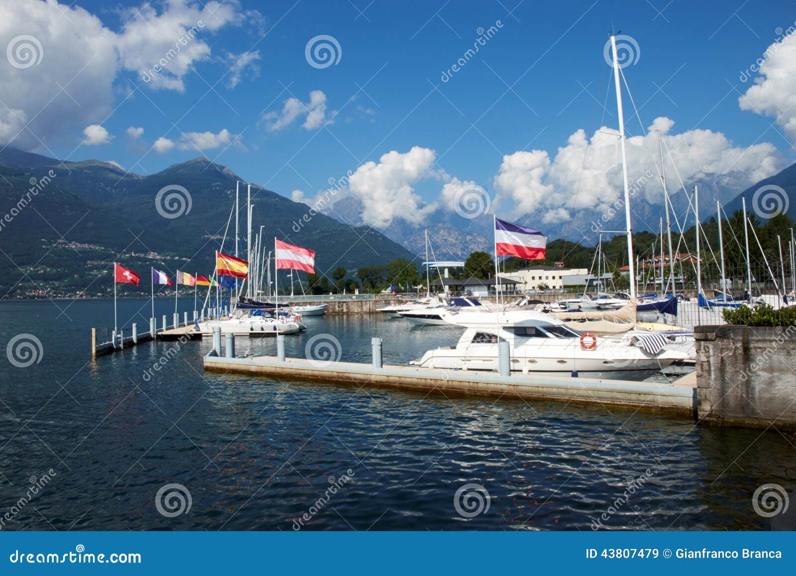 Colico , Como lake stock image. Image of boats, clear - 43807479