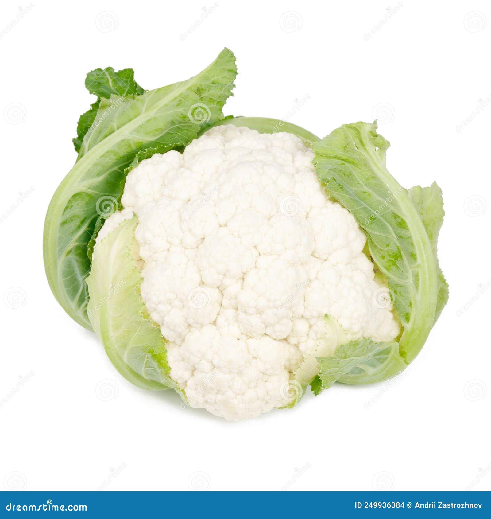 Coliflor Con Hojas Aisladas En Fondo Blanco Foto de archivo - Imagen de ...