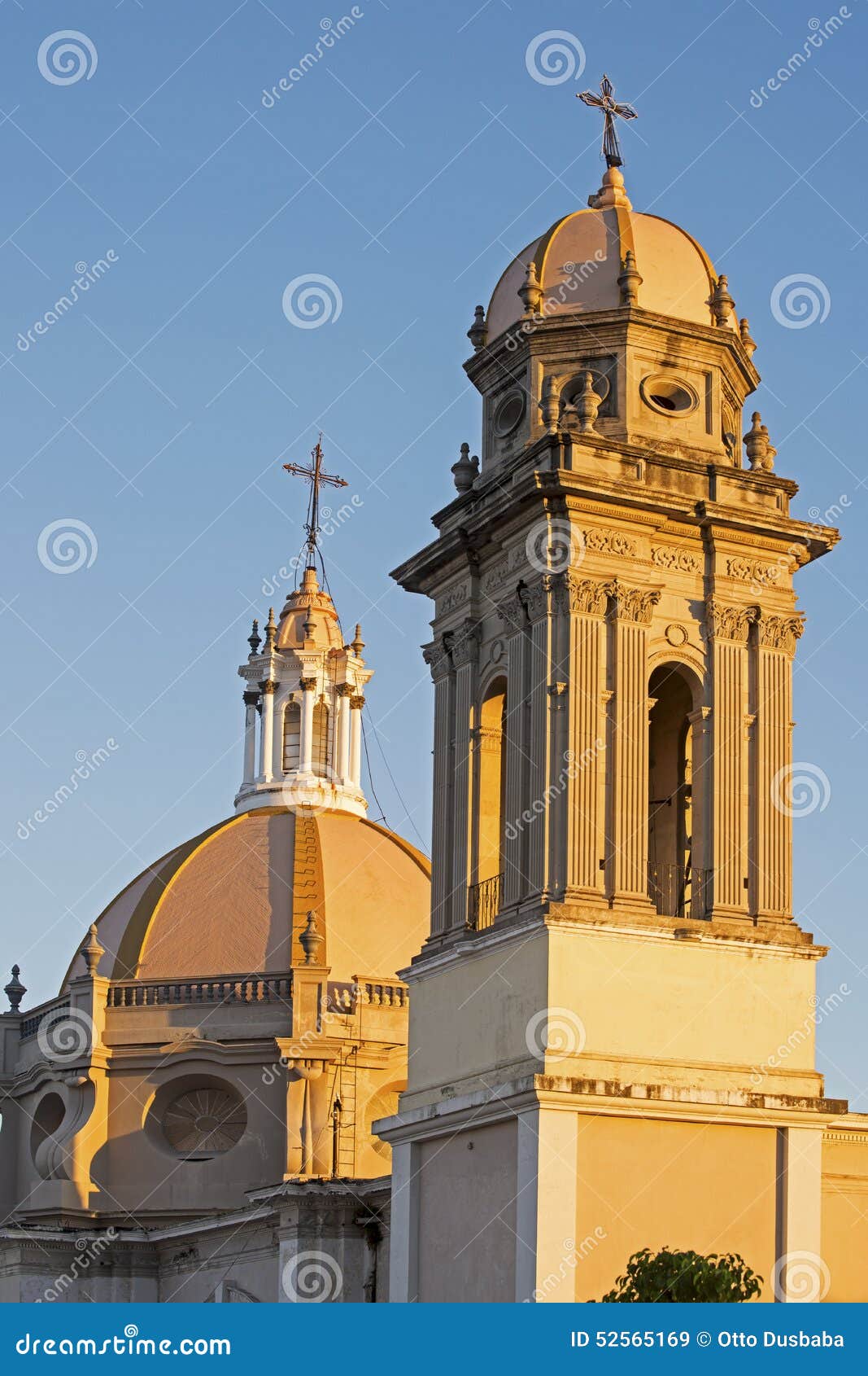 Colima Cathedral with Tower and Dome Stock Image - Image of tower ...