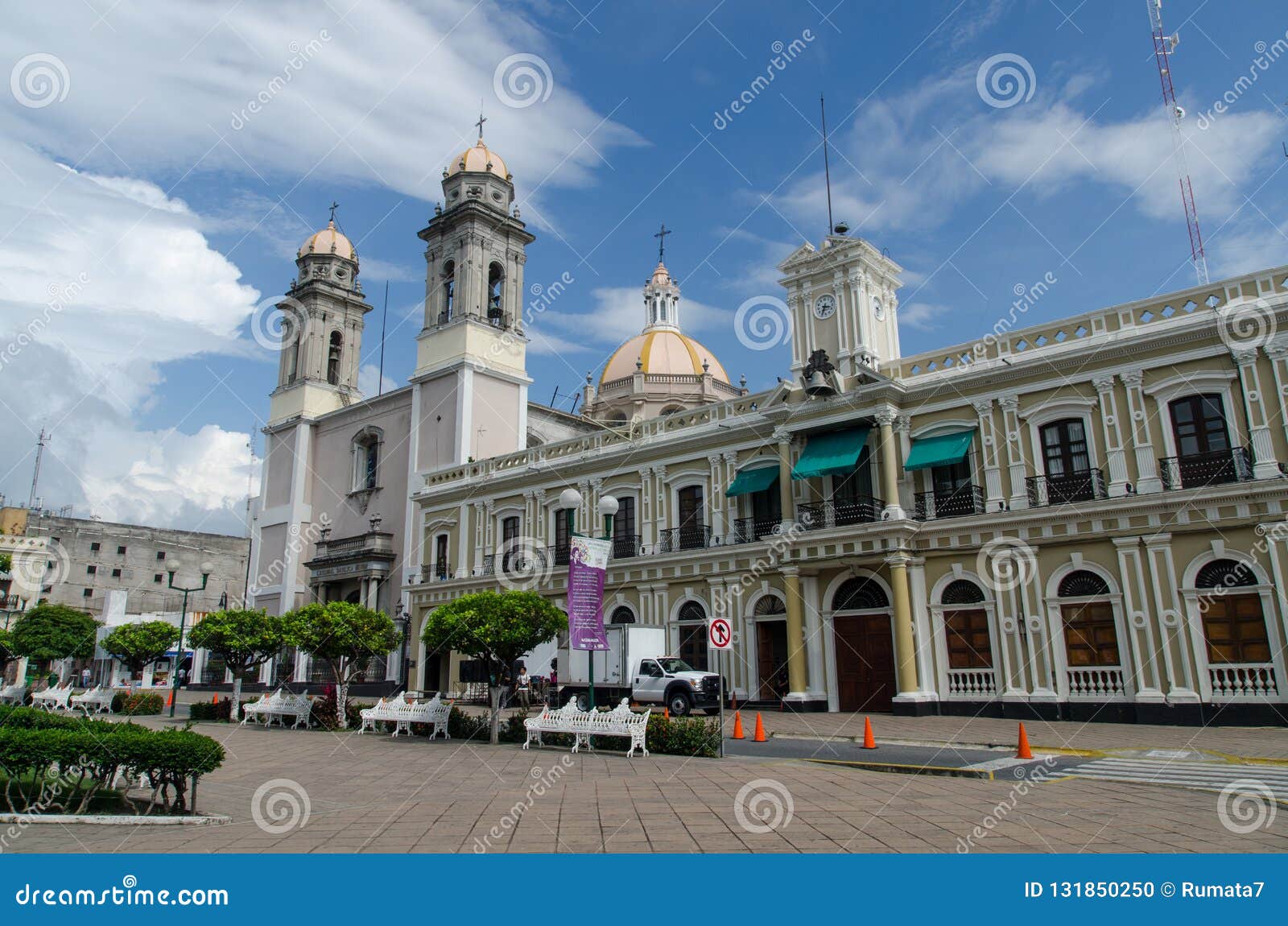 Central Plaza in Colima, Mexico Editorial Image - Image of america ...