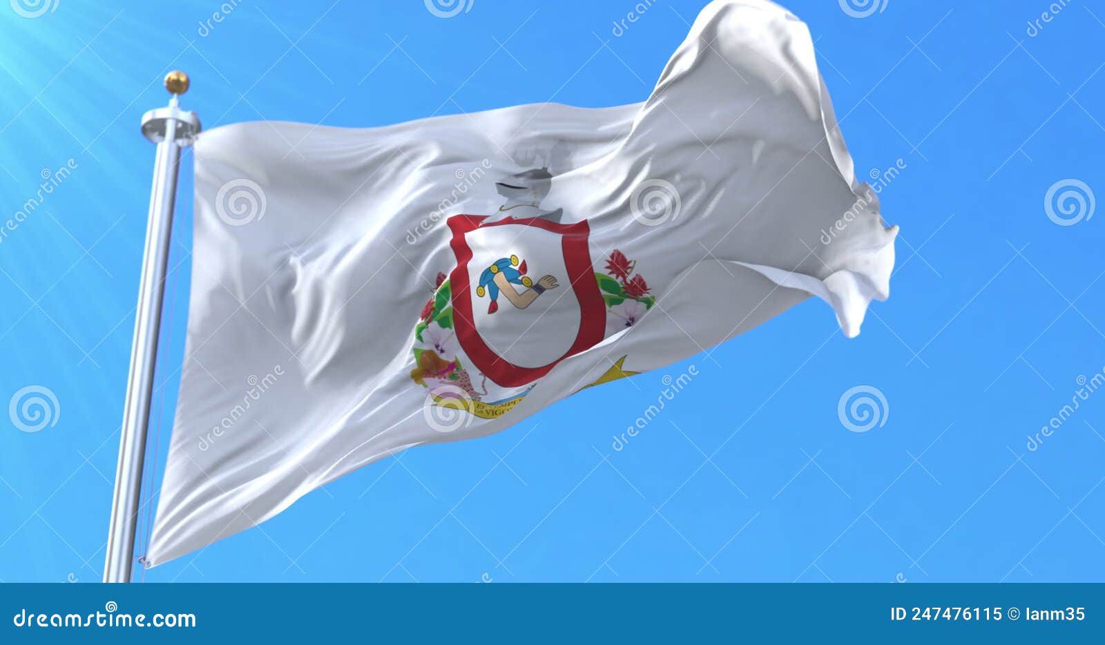 Colima Flag Waving, Mexico. Loop Stock Video - Video of american ...