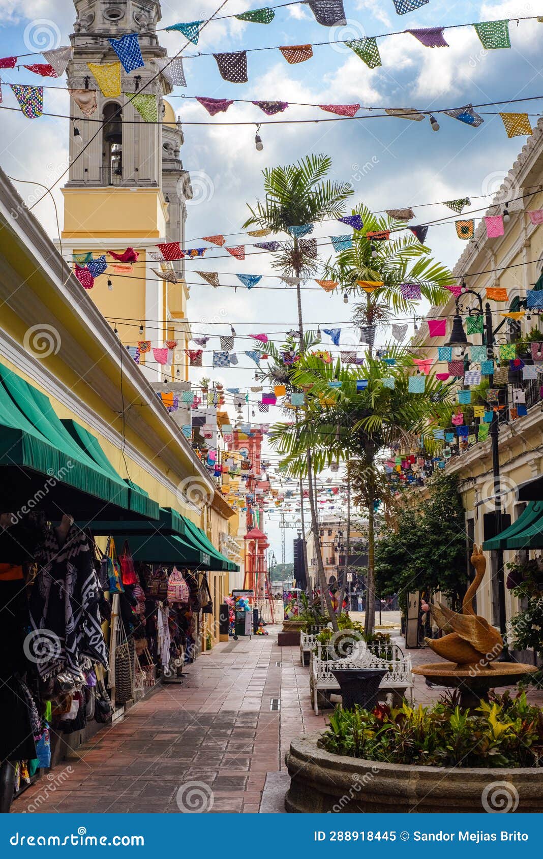 Colima, Mexico September 16, 2022. Constitucion Street in Downtown ...