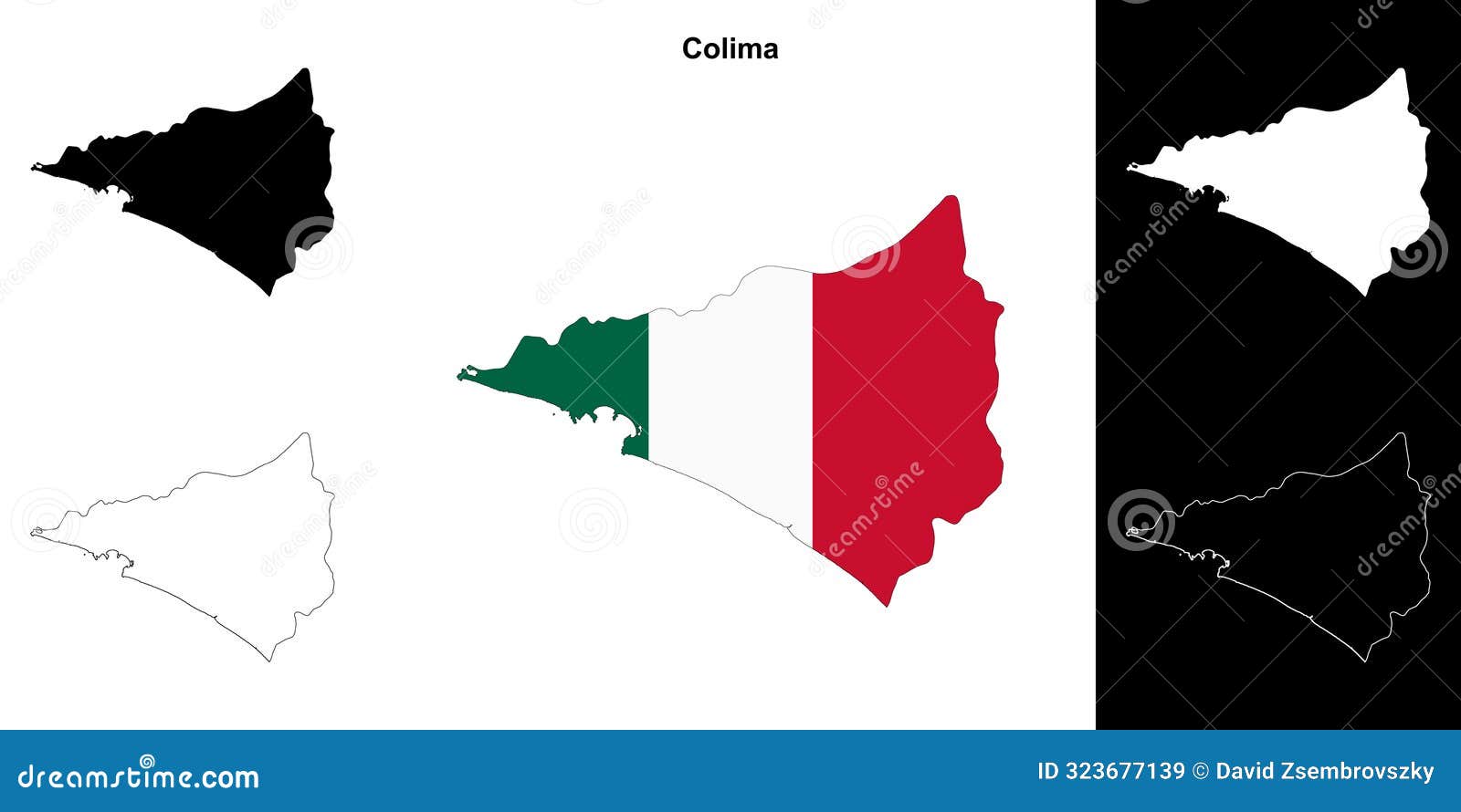 Colima outline map stock vector. Illustration of territory - 323677139