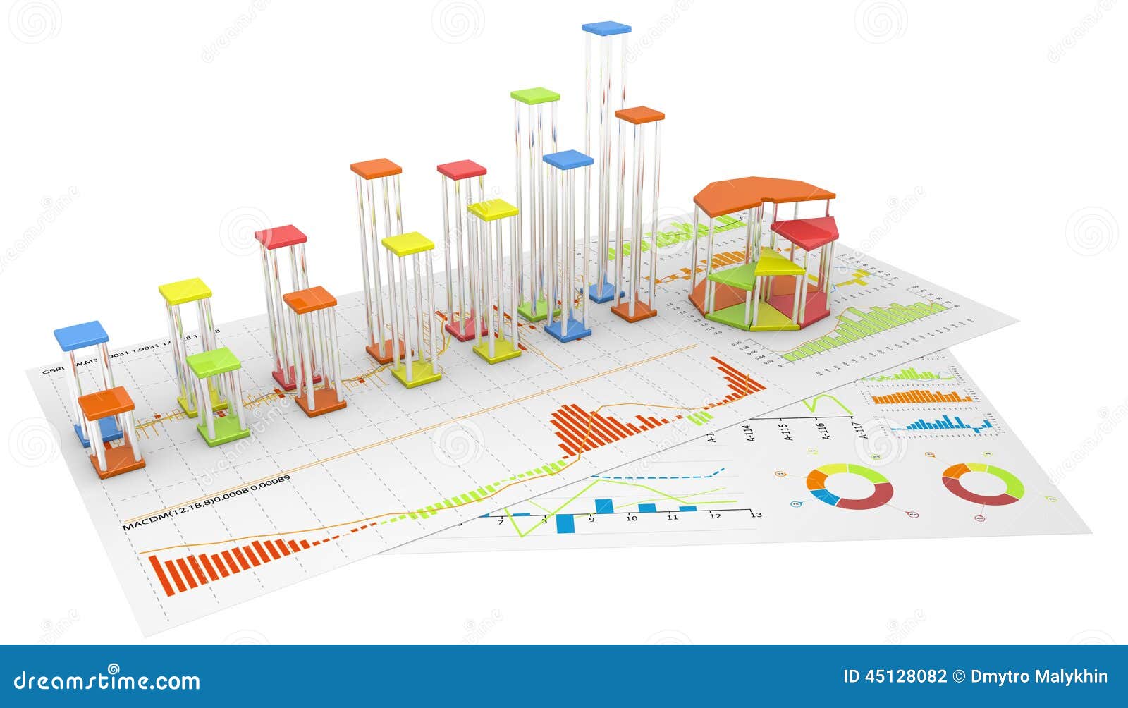 Colirful Graphs of Financial Analysis Stock Illustration - Illustration ...