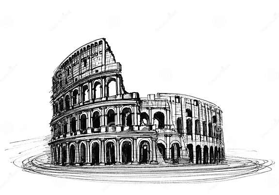 Coliseum stock illustration. Illustration of greek, drawing - 10430126