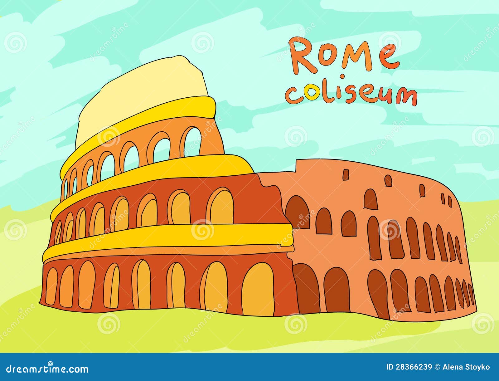Coliseum stock vector. Illustration of silhouette, roman - 28366239