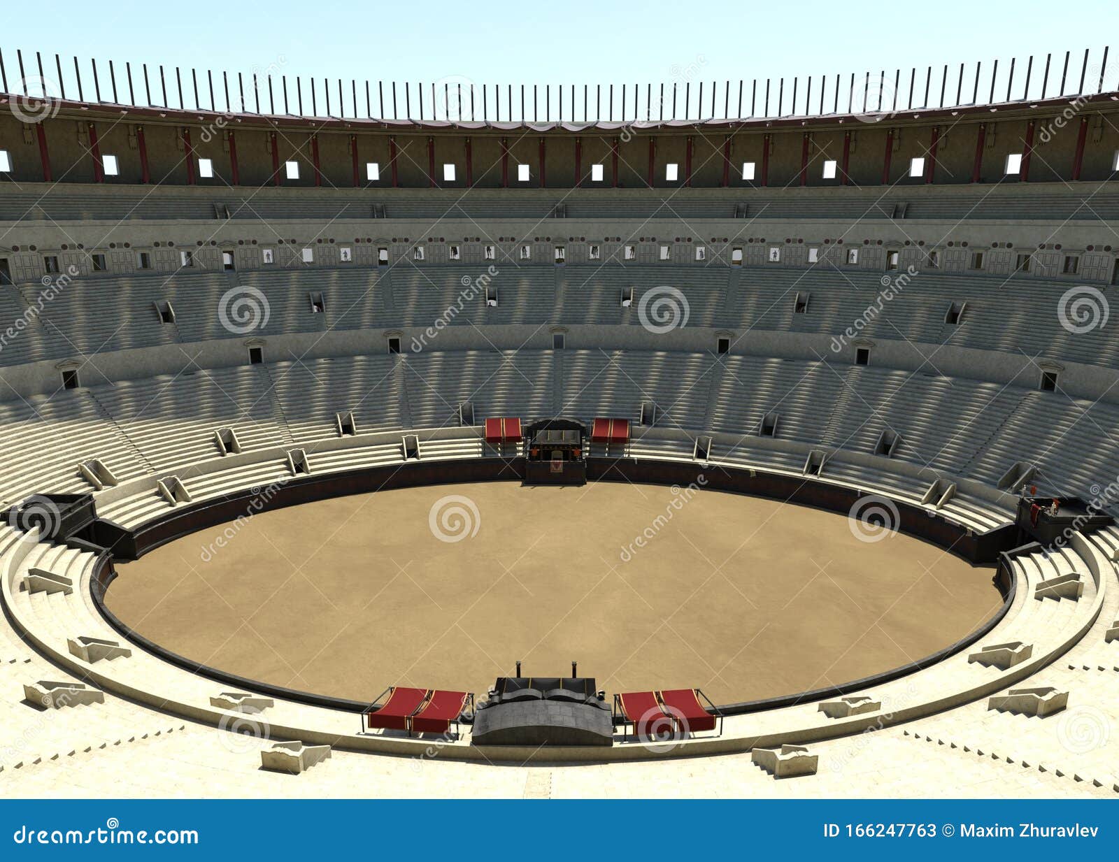 Coliseum Amphitheater In Rome Reconstruction 3d Illustration Royalty ...