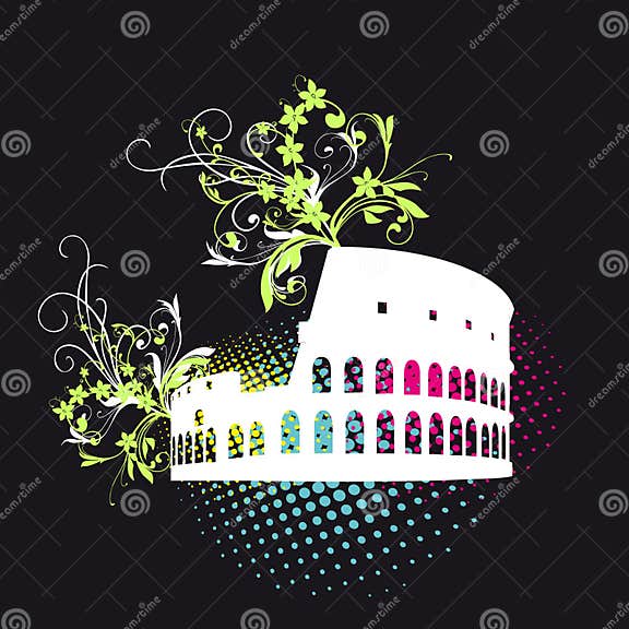 Coliseum Ancient Monument Ancient Rome Stock Vector - Illustration of ...