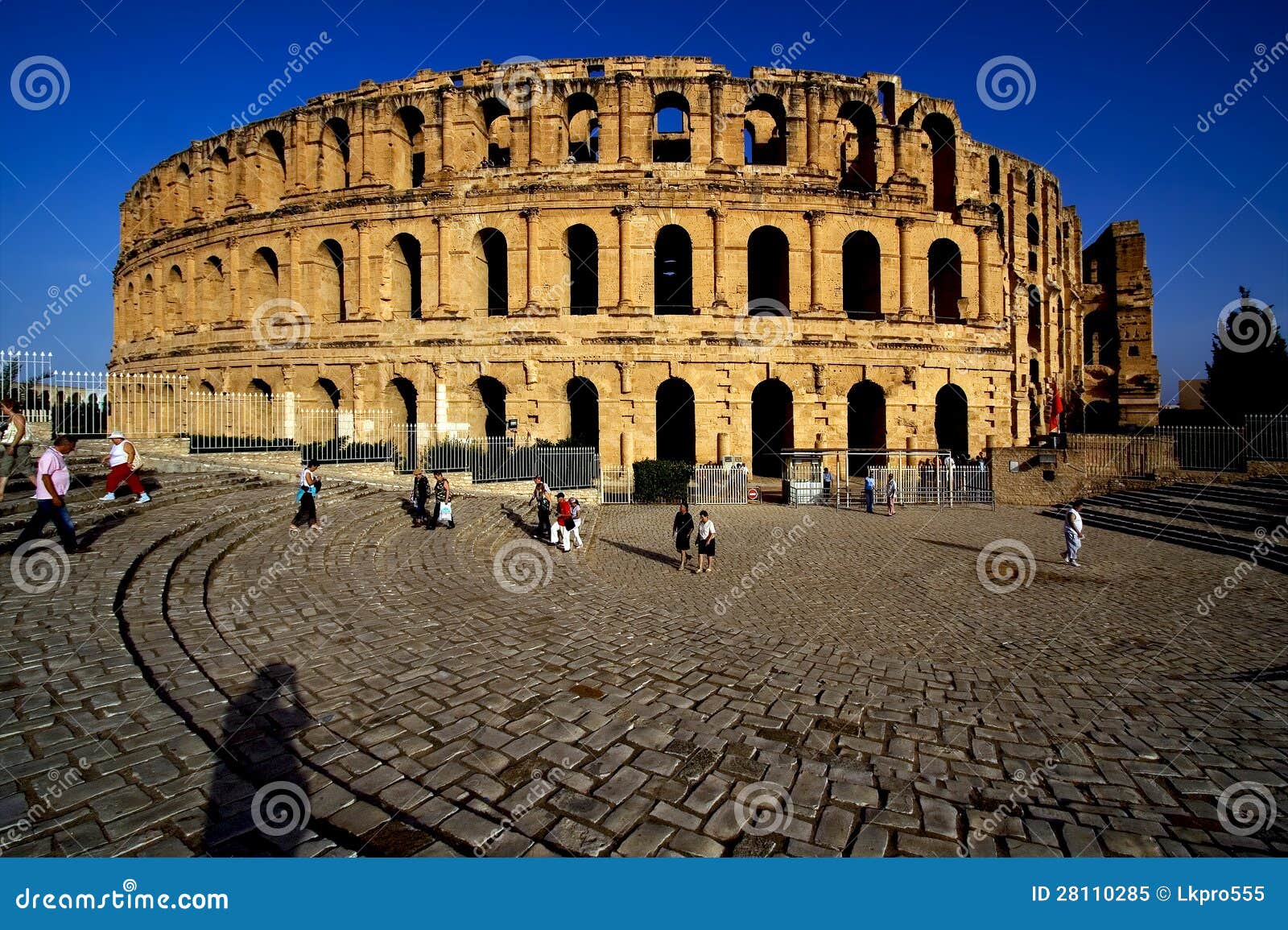 Coliseum of el jem stock image. Image of black, stairs - 28110285