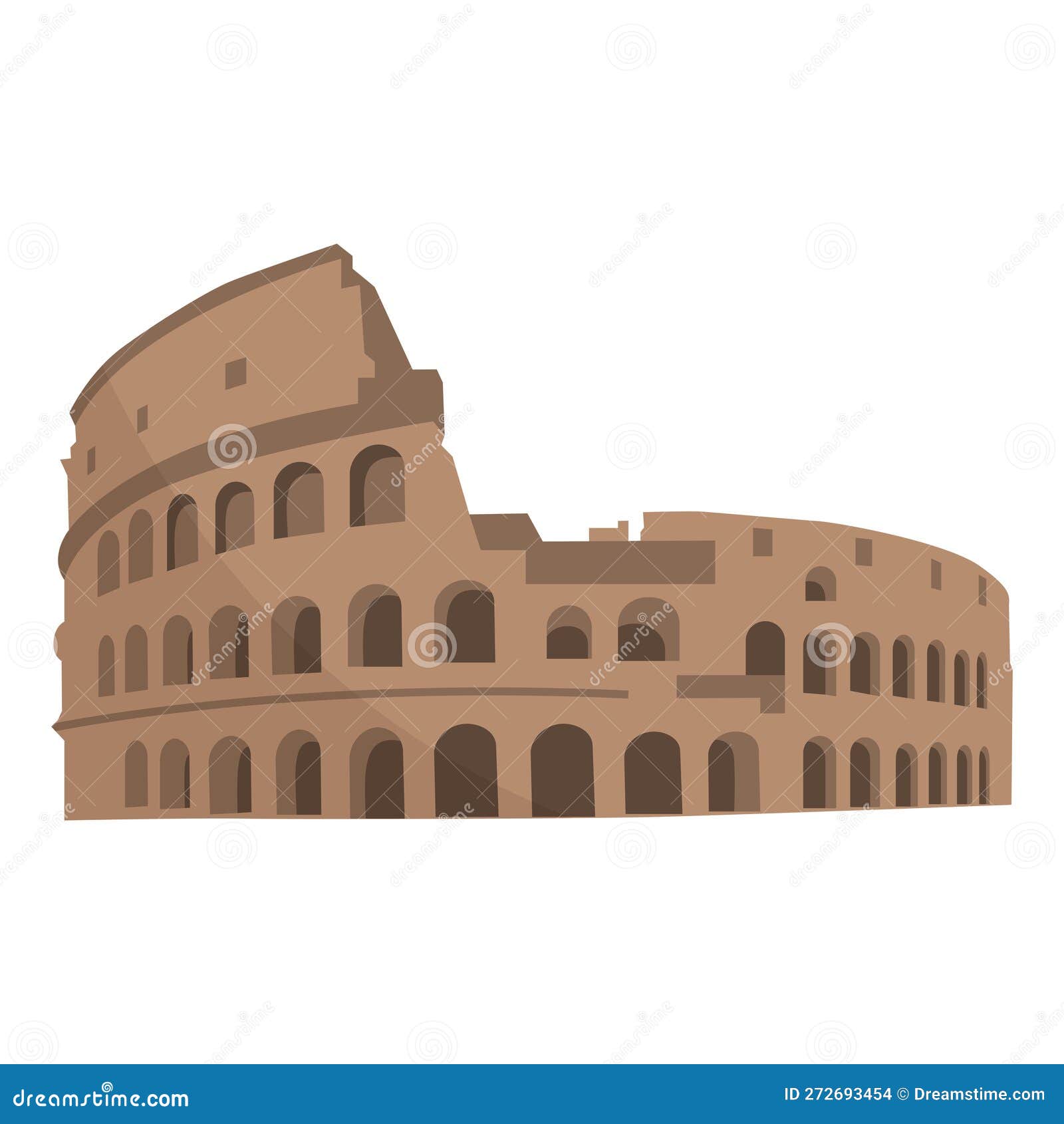 Coliseum Flat Vector Illustration Stock Vector - Illustration of ...