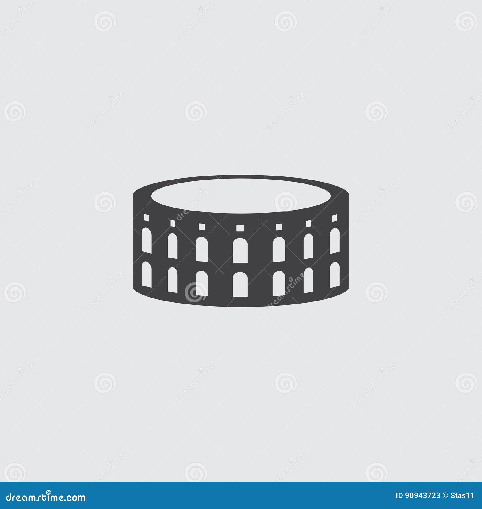 Coliseum Icon in a Flat Design in Black Color. Vector Illustration Eps10 Stock Illustration ...